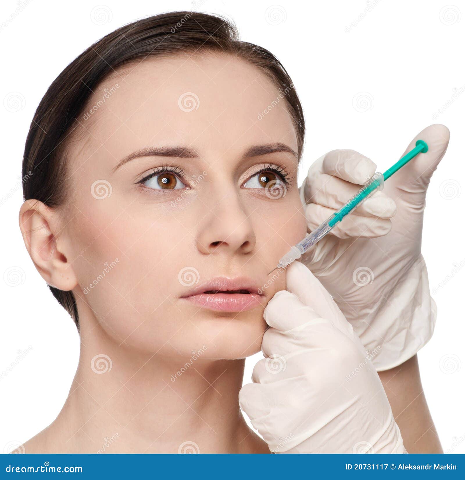 Cosmetic Botox Injection in the Beauty Face Stock Image - Image of ...