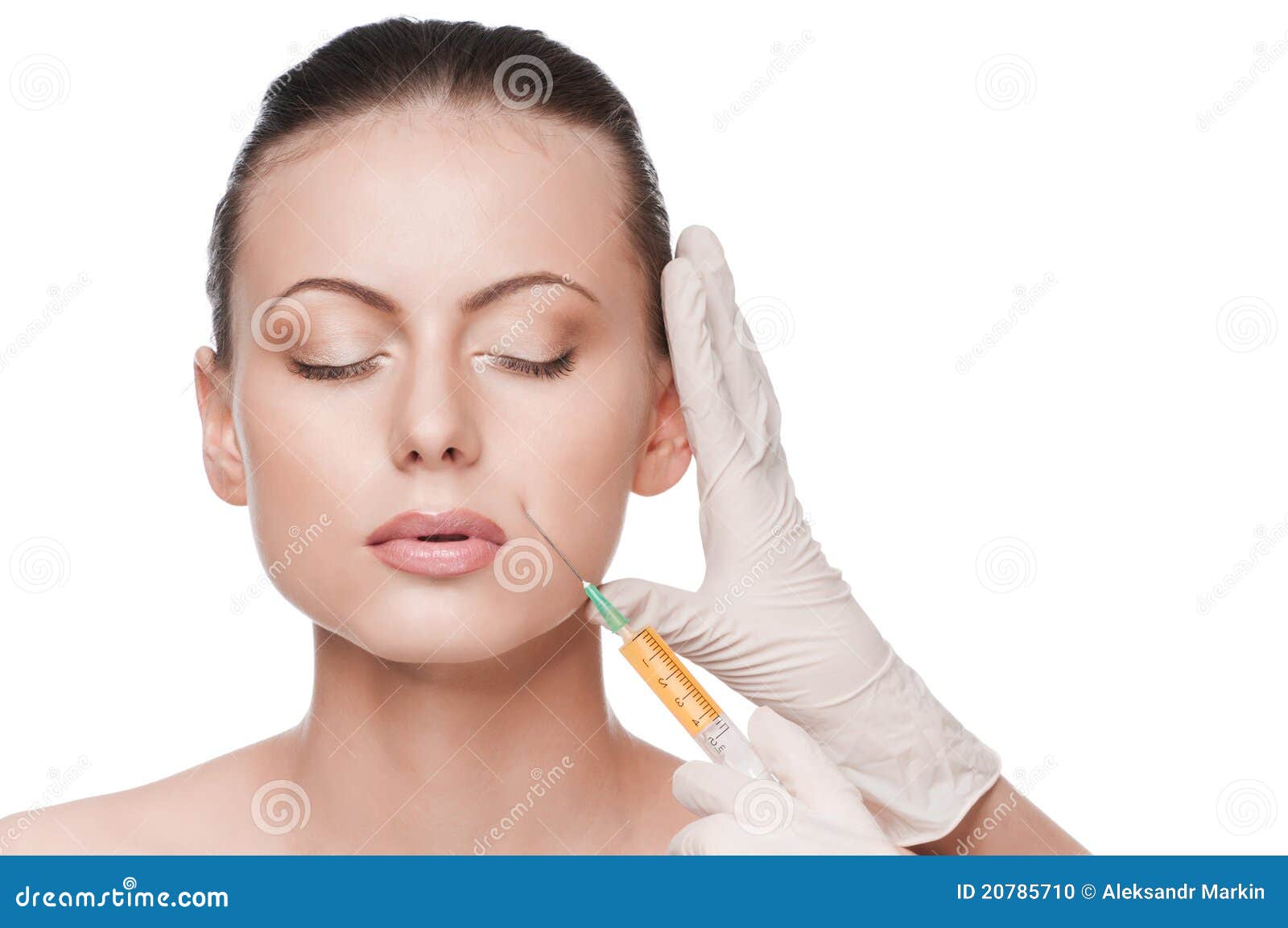 Cosmetic Botox Injection in the Beauty Face Stock Photo - Image of ...