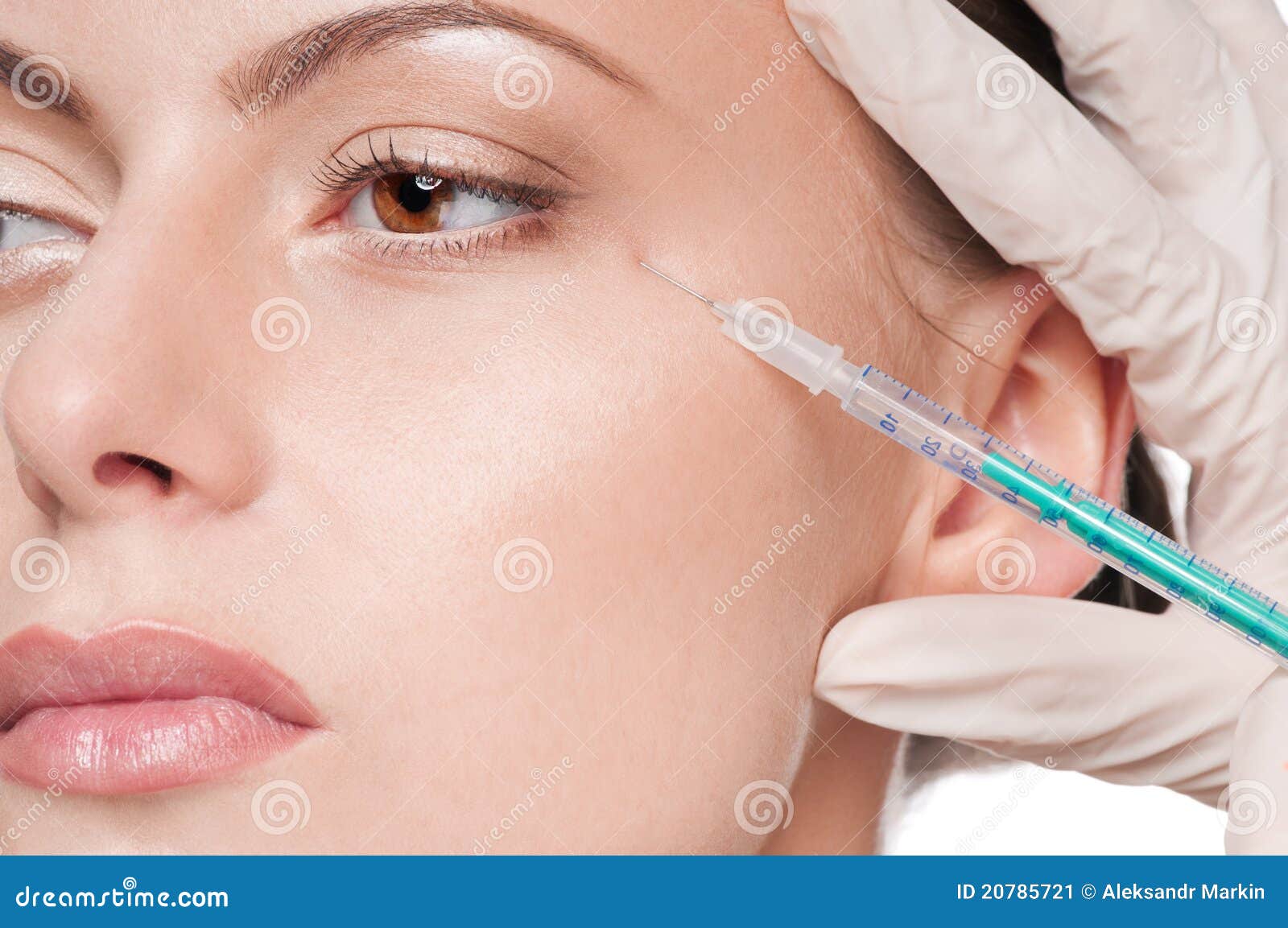 Cosmetic Botox Injection in the Beauty Face Stock Image - Image of ...