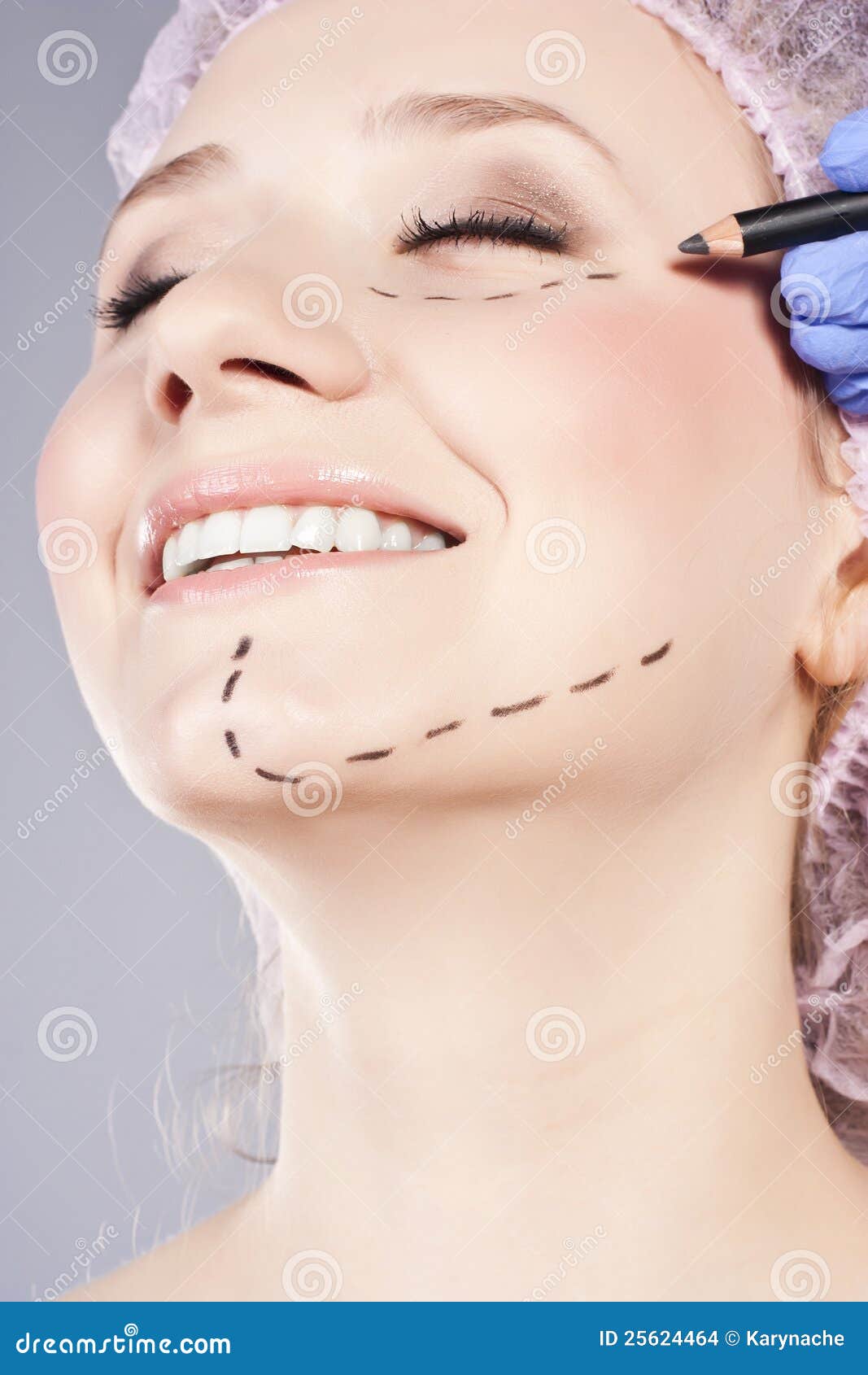 Cosmetic Botox Injection, in the Female Face Stock Photo - Image of ...