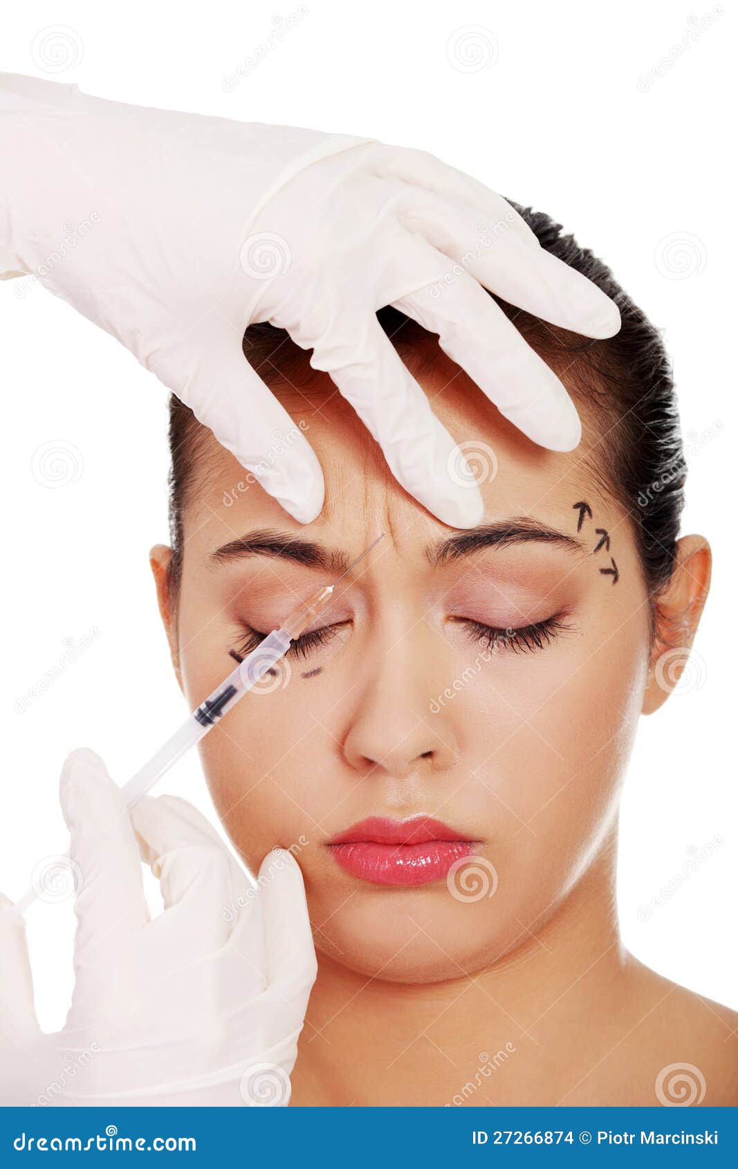 Cosmetic Botox Injection in the Female Face Stock Photo - Image of ...