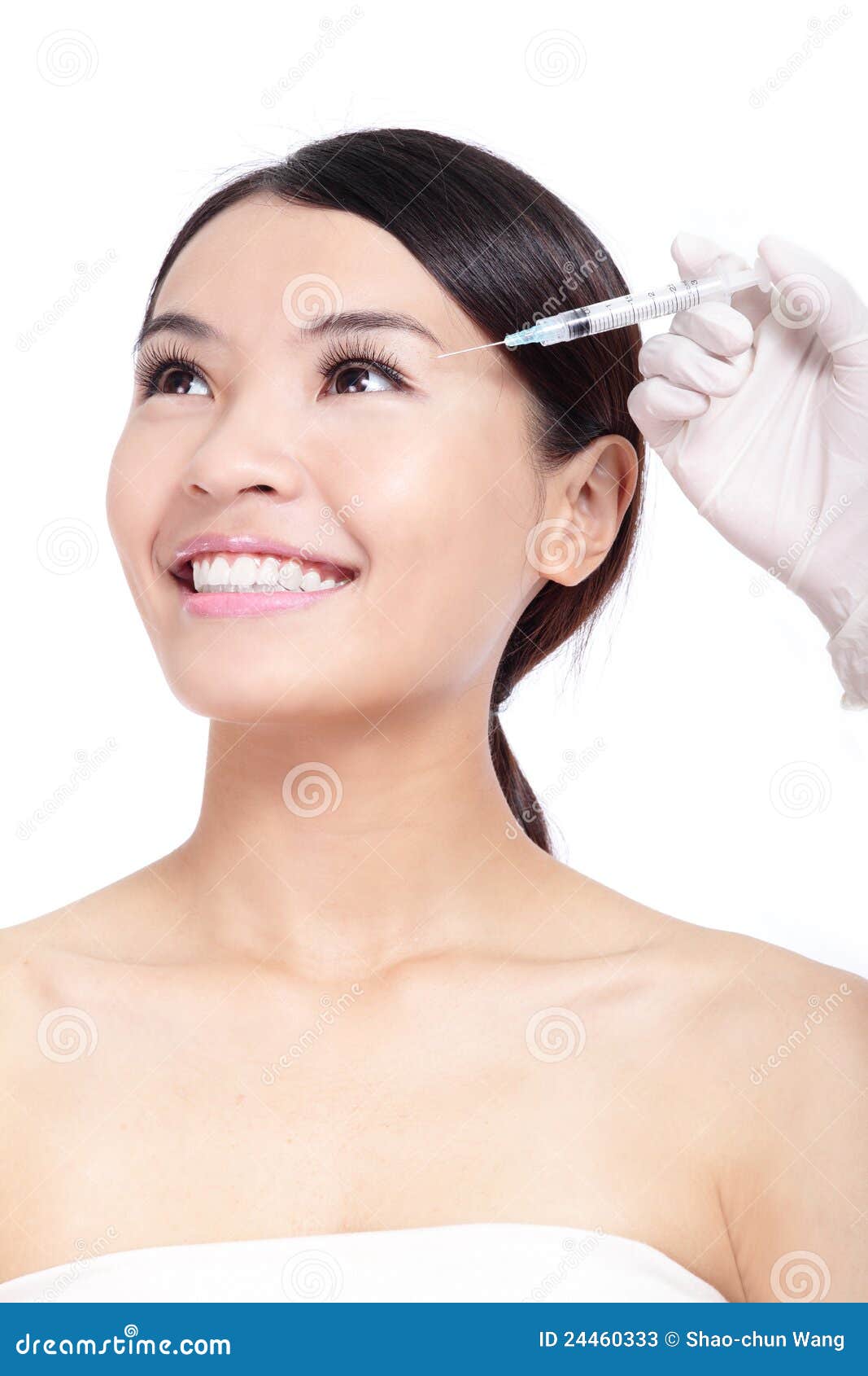 Cosmetic Botox Injection in Woman Face Stock Image - Image of glamour ...