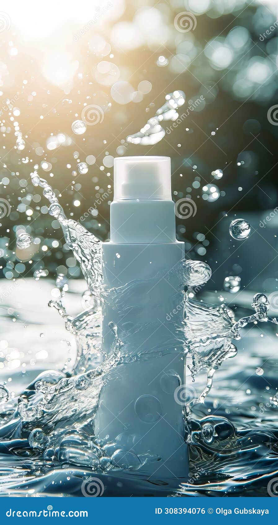 A Cosmetic Bottle Immersed in Clean Water. AI Generated. Stock Photo ...
