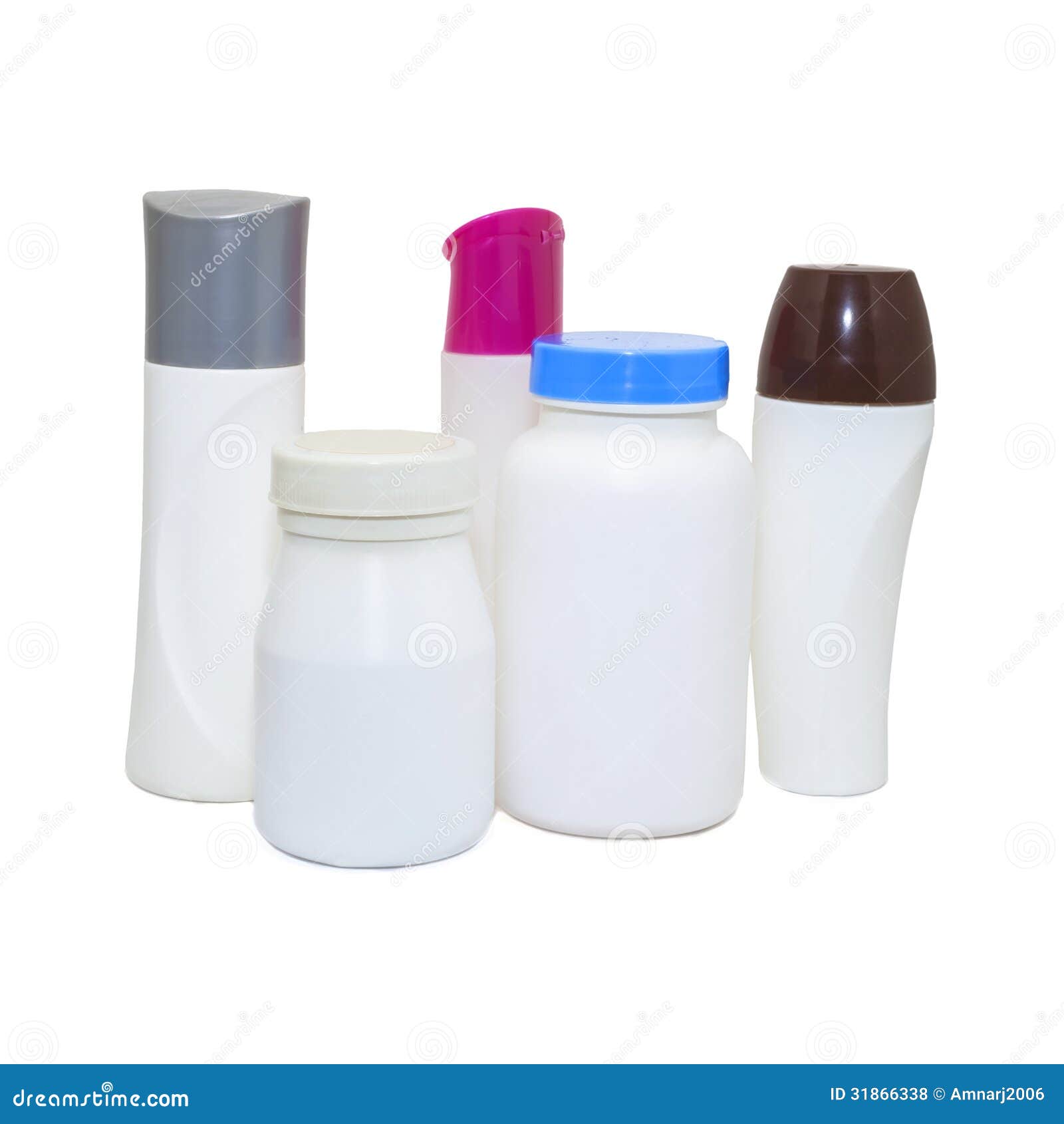 Cosmetic bottles stock photo. Image of collection, blank - 31866338