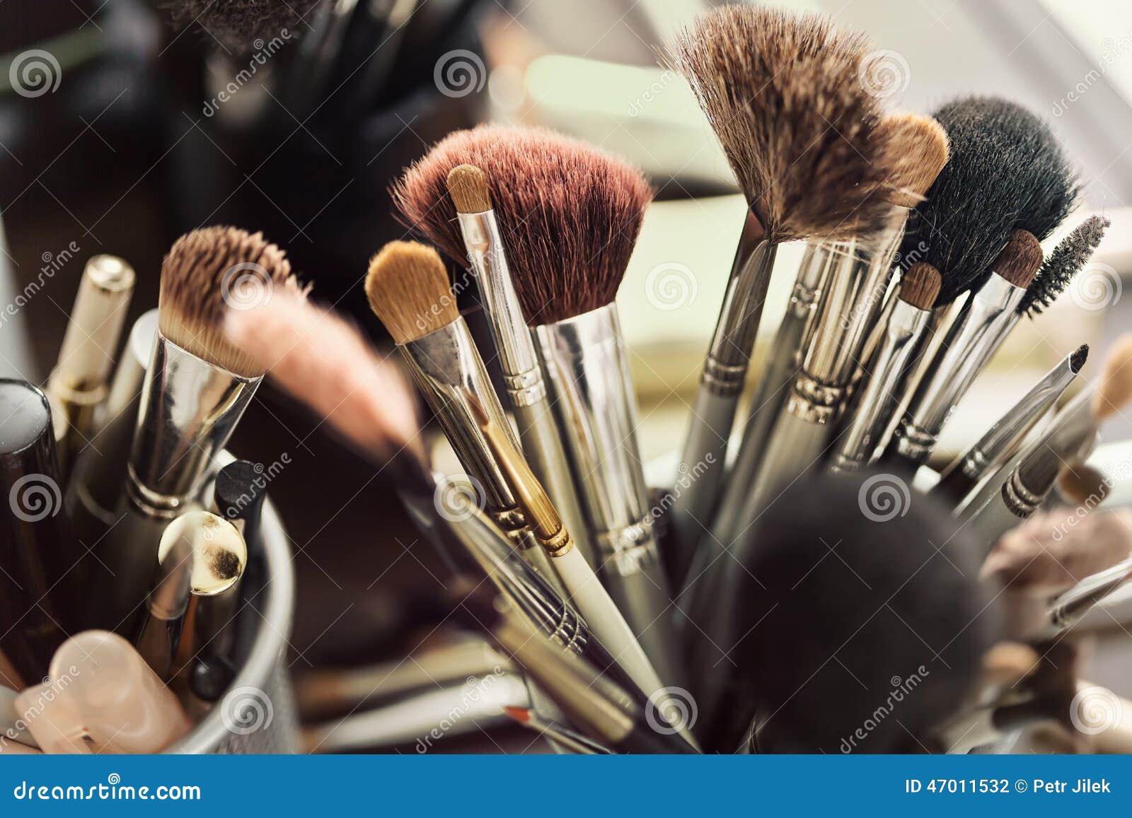 Cosmetic Brushes for Makeup Stock Photo - Image of blusher, palette ...
