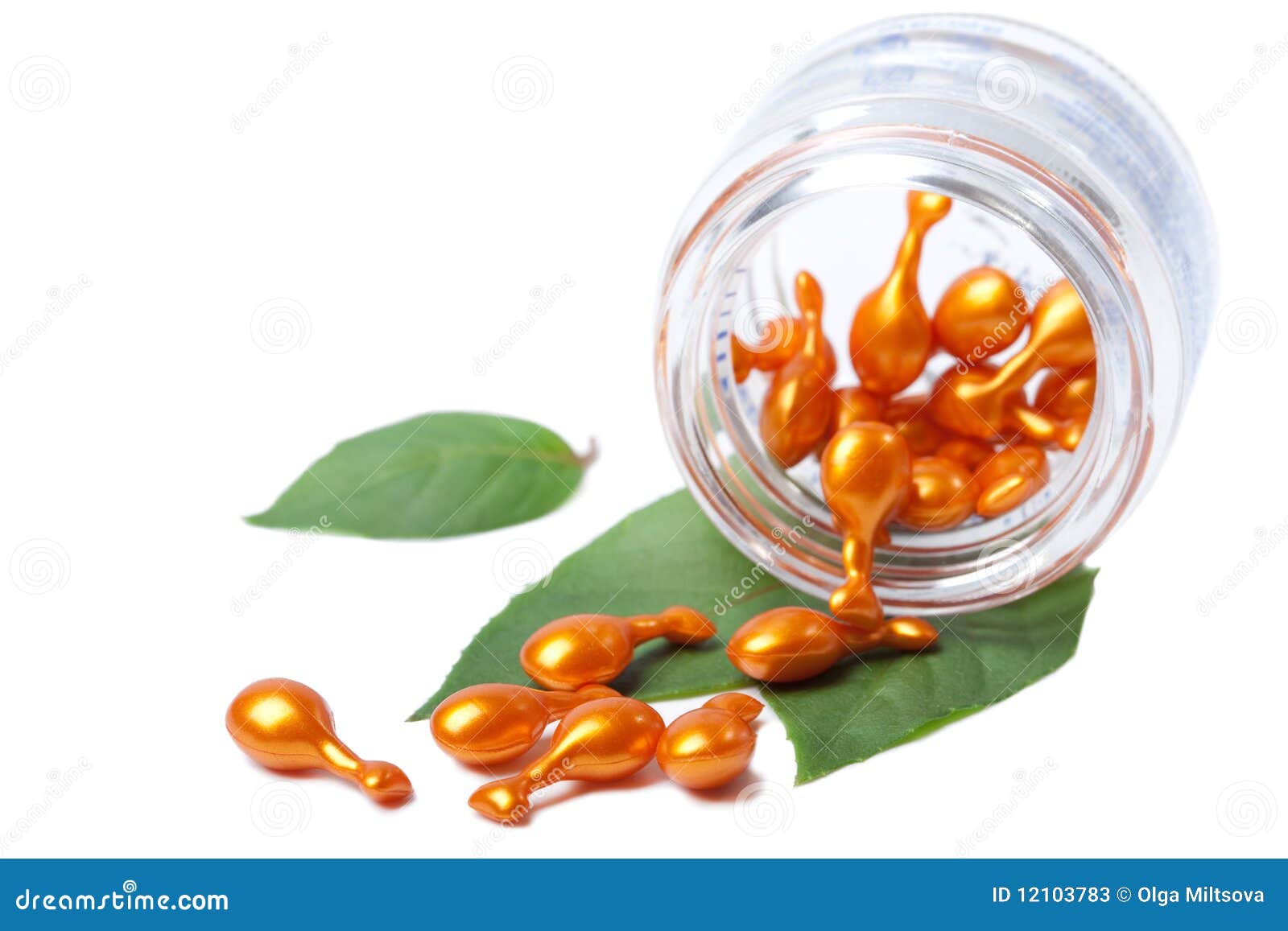 Cosmetic Capsules in Glass Bottle Isolated Stock Image - Image of clean ...