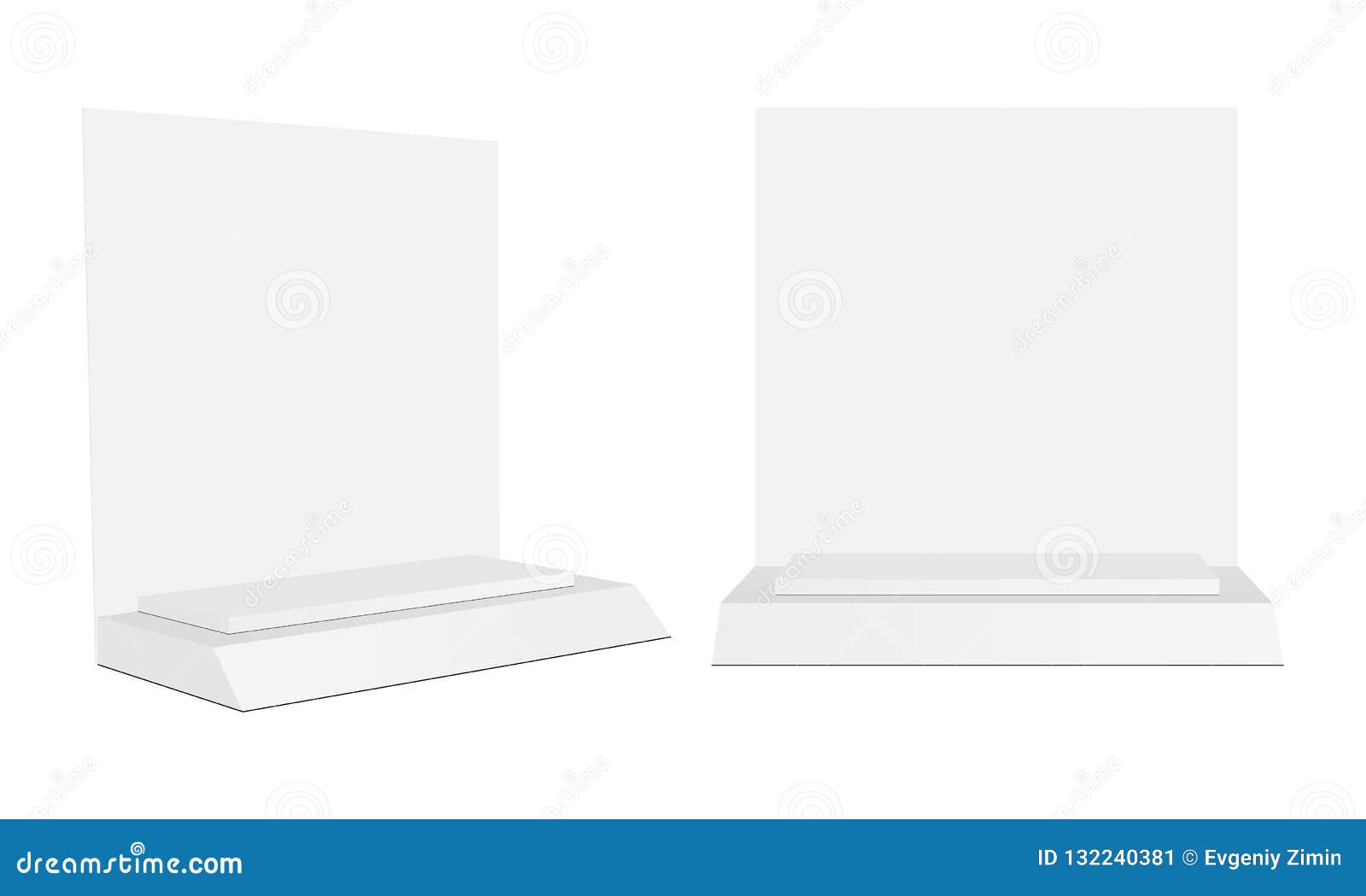 Cosmetic Display, Showcase Make-up Stand - Front and Side View Stock ...