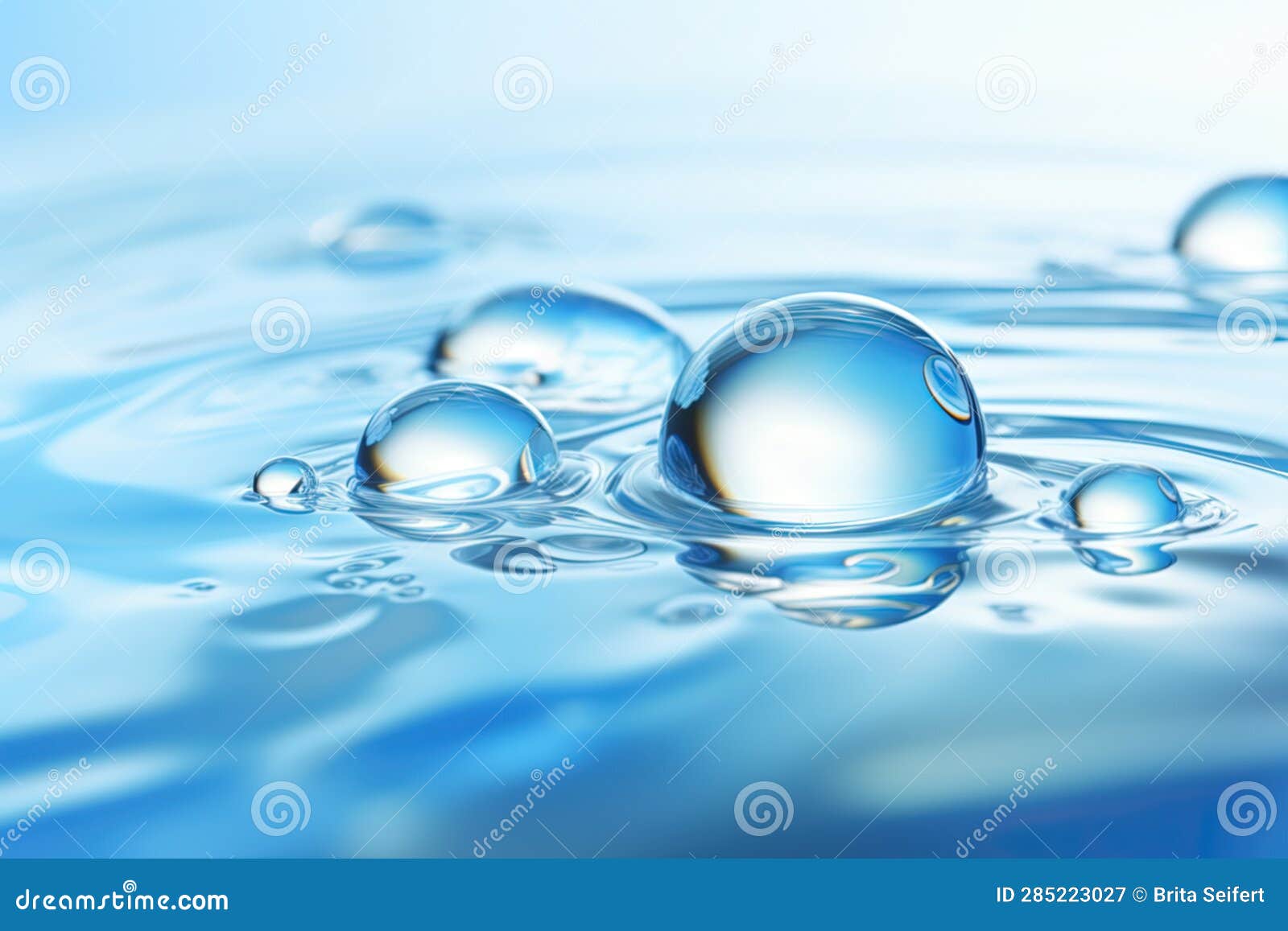 Cosmetic Essence, Liquid Bubble, Molecule Inside Liquid Bubble on Water ...