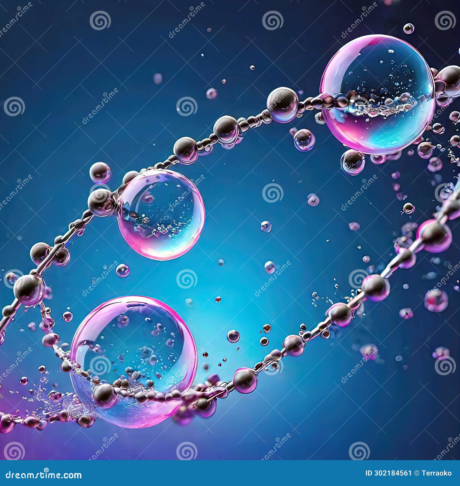 Cosmetic Essence, Liquid Water Molecules, Molecules Inside Liquid ...
