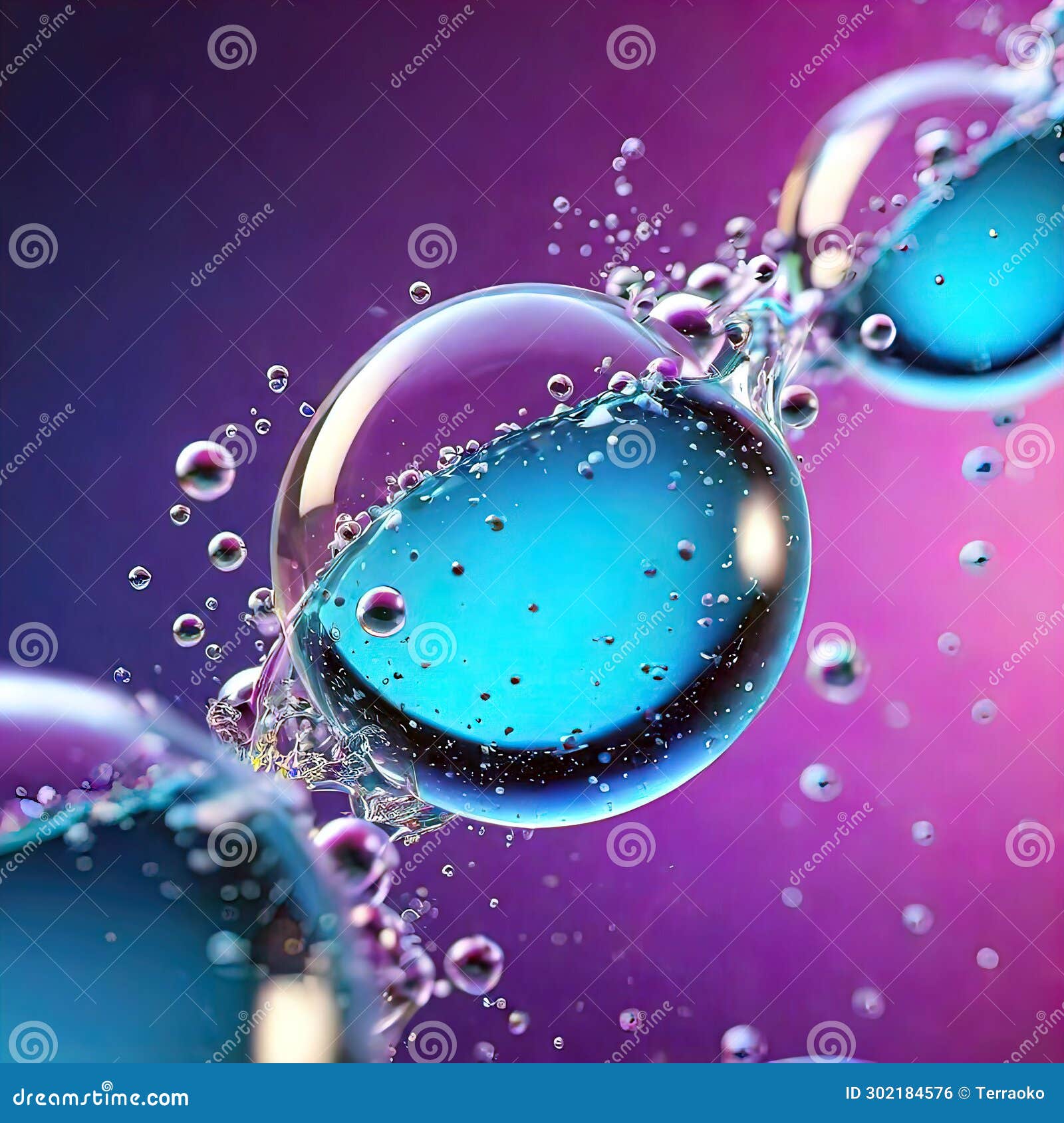 Cosmetic Essence, Liquid Water Molecules, Molecules Inside Liquid ...