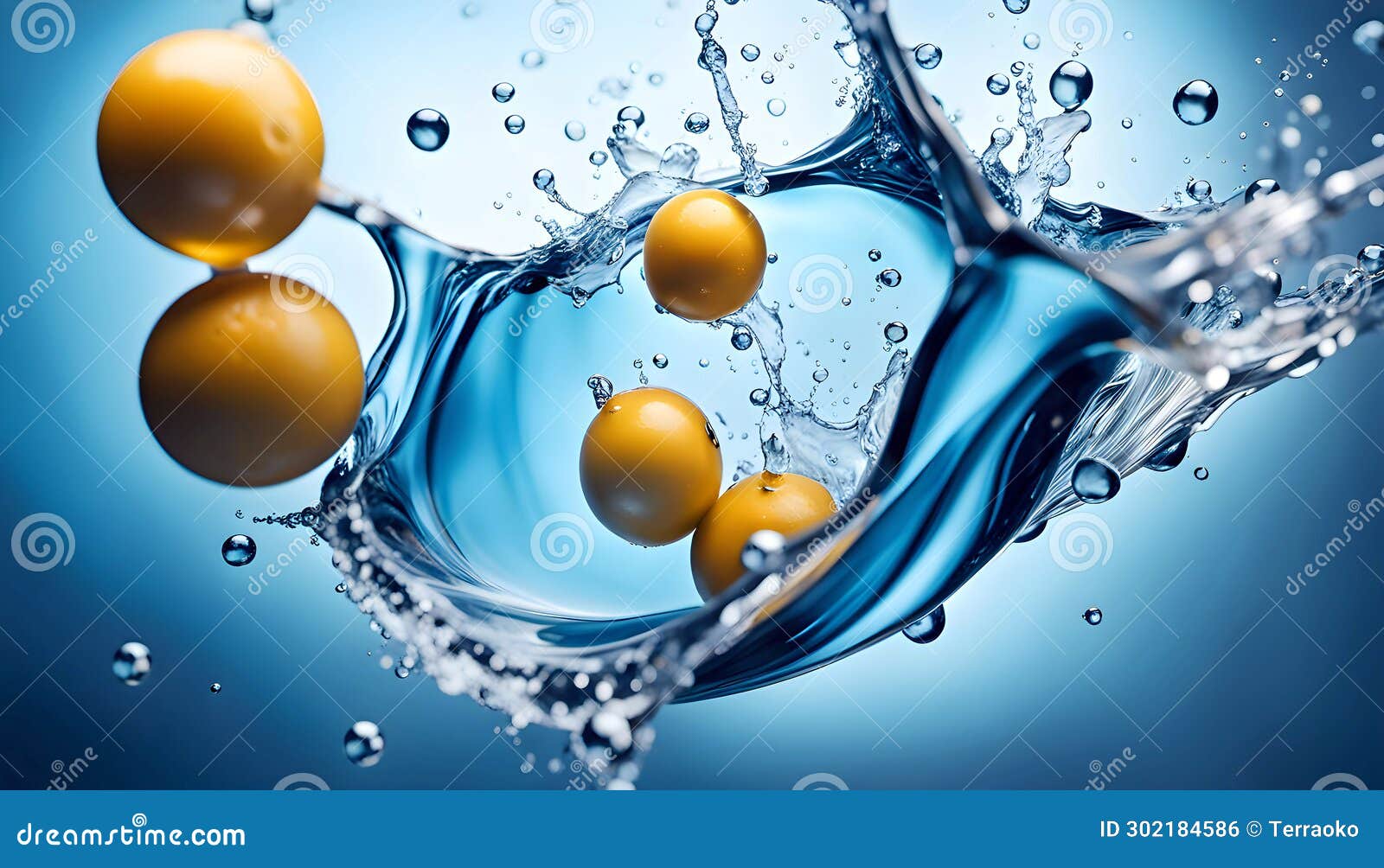 Cosmetic Essence, Liquid Water Molecules, Molecules Inside Liquid ...