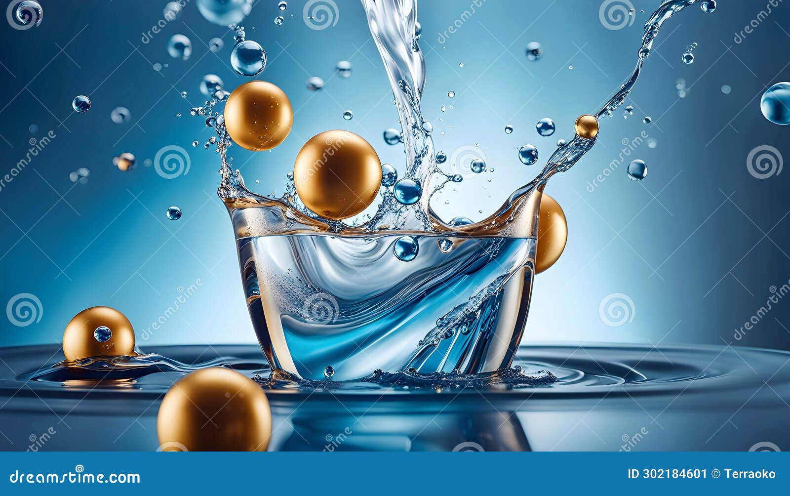 Cosmetic Essence, Liquid Water Molecules, Molecules Inside Liquid ...