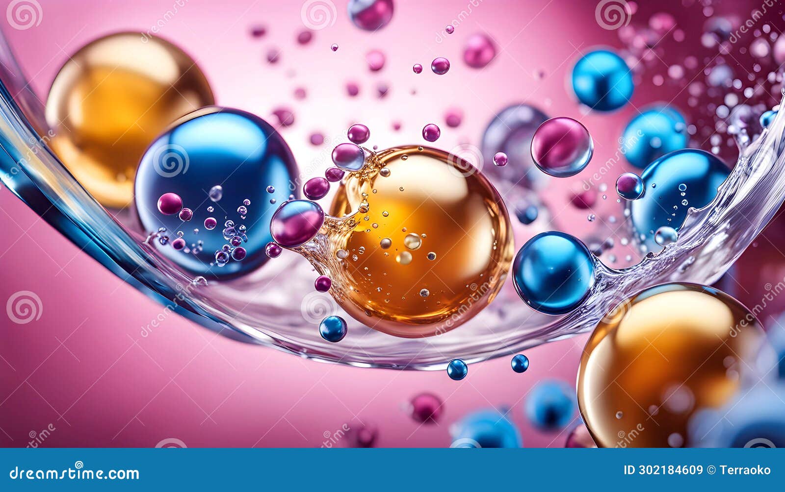 Cosmetic Essence, Liquid Water Molecules, Molecules Inside Liquid ...