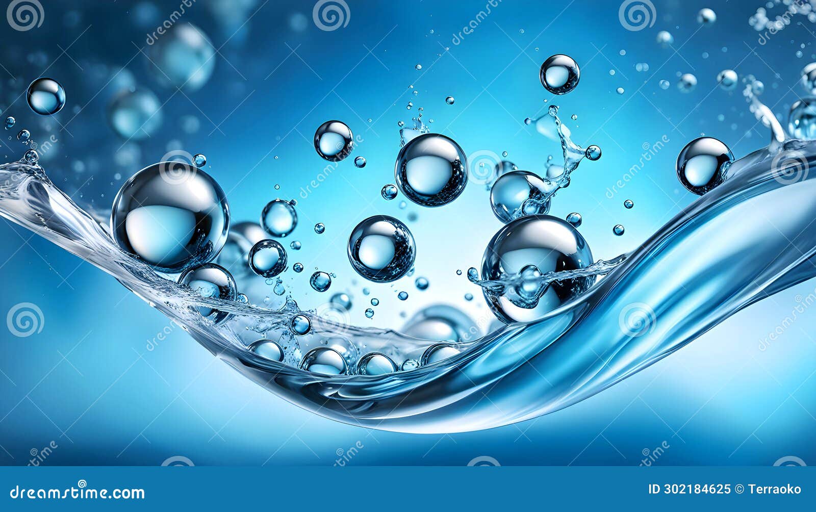 Cosmetic Essence, Liquid Water Molecules, Molecules Inside Liquid ...