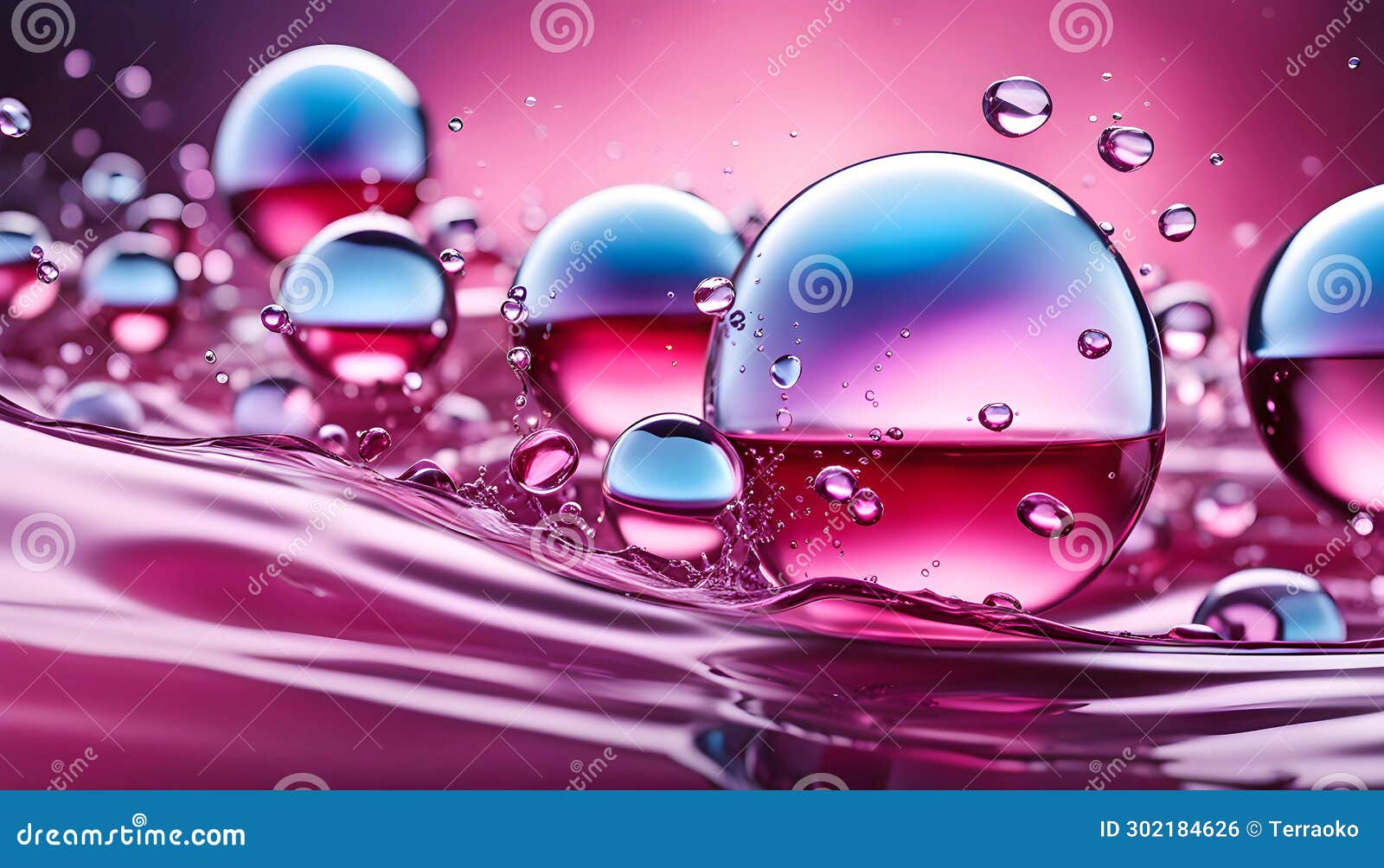 Cosmetic Essence, Liquid Water Molecules, Molecules Inside Liquid ...
