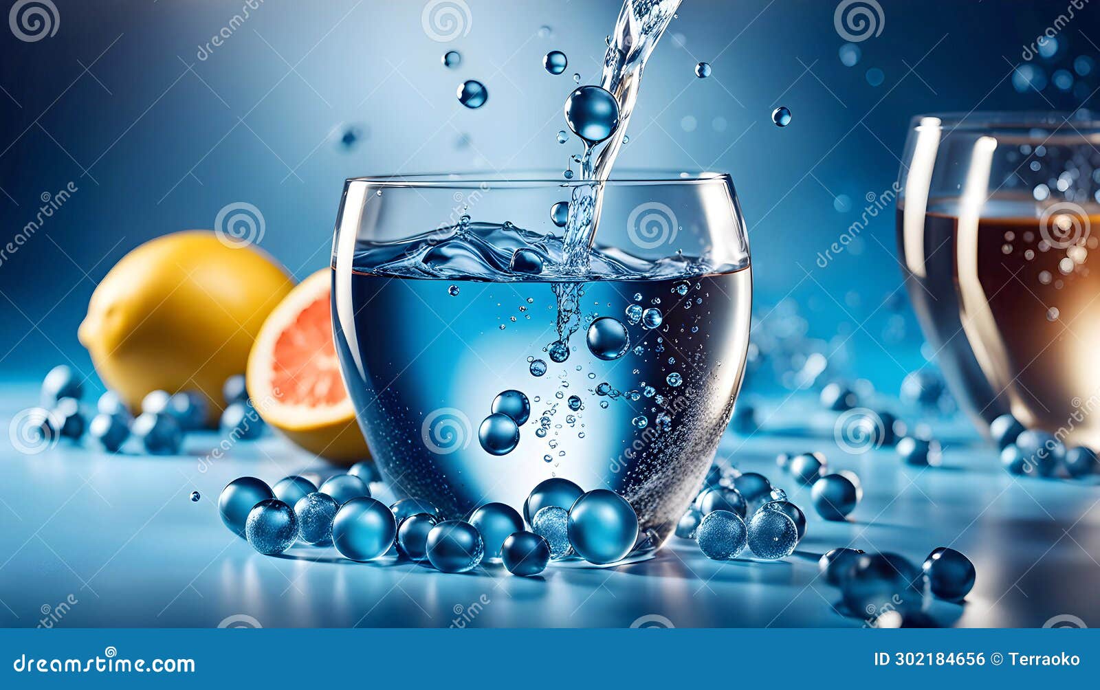 Cosmetic Essence, Liquid Water Molecules, Molecules Inside Liquid ...