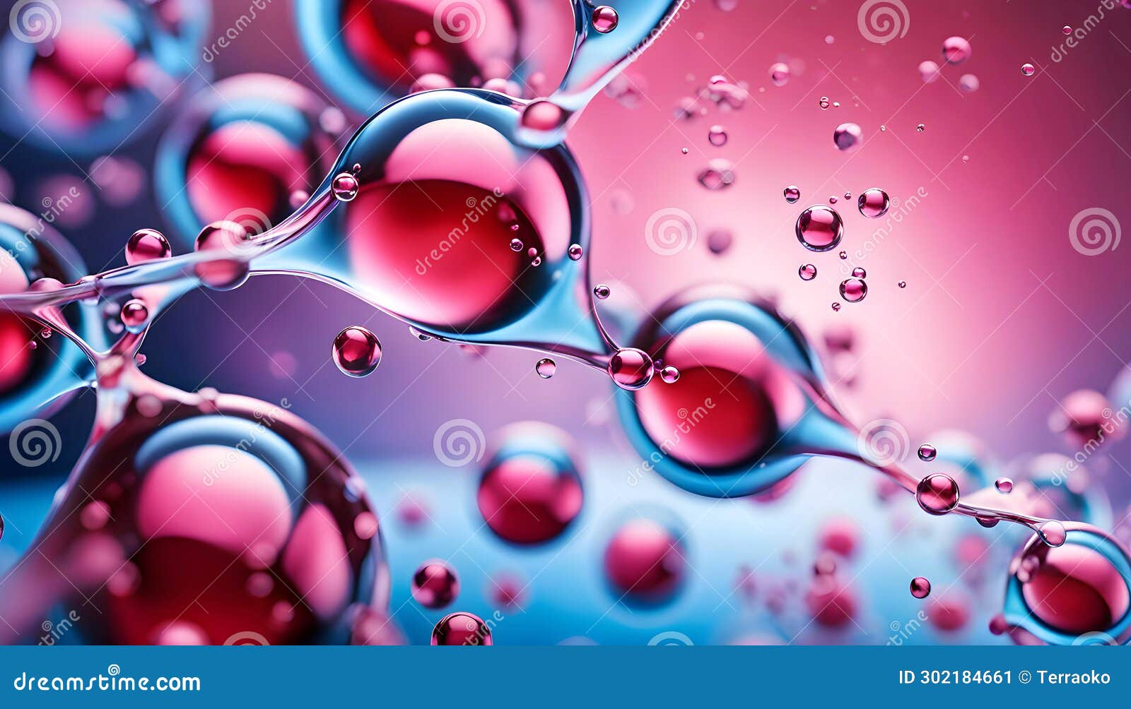 Cosmetic Essence, Liquid Water Molecules, Molecules Inside Liquid ...