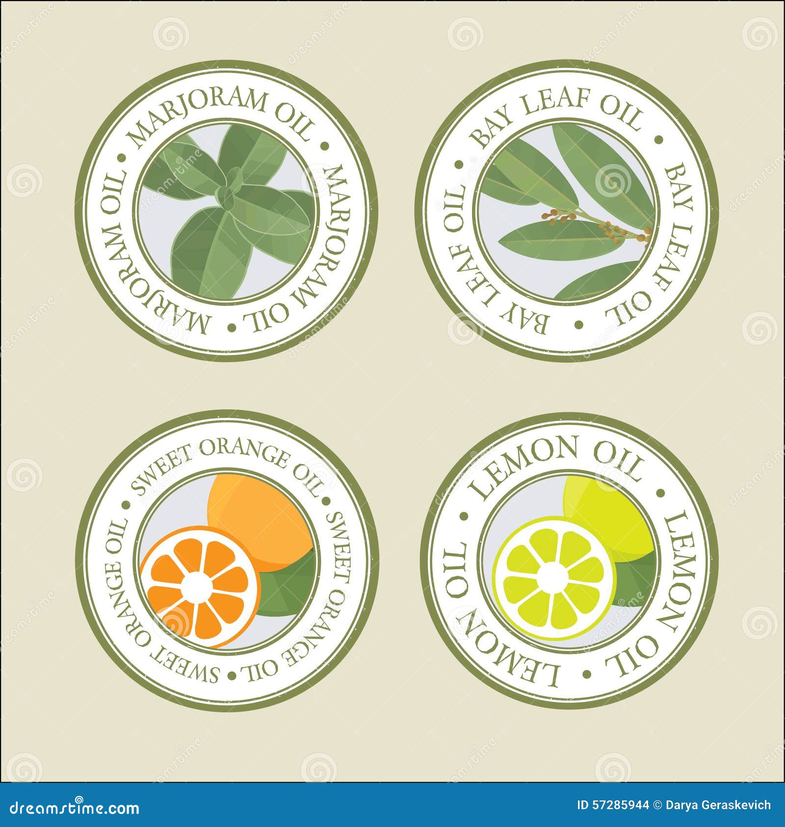 COSMETIC ESSENTIAL OILS LABELS SET Stock Illustration - Illustration of ...