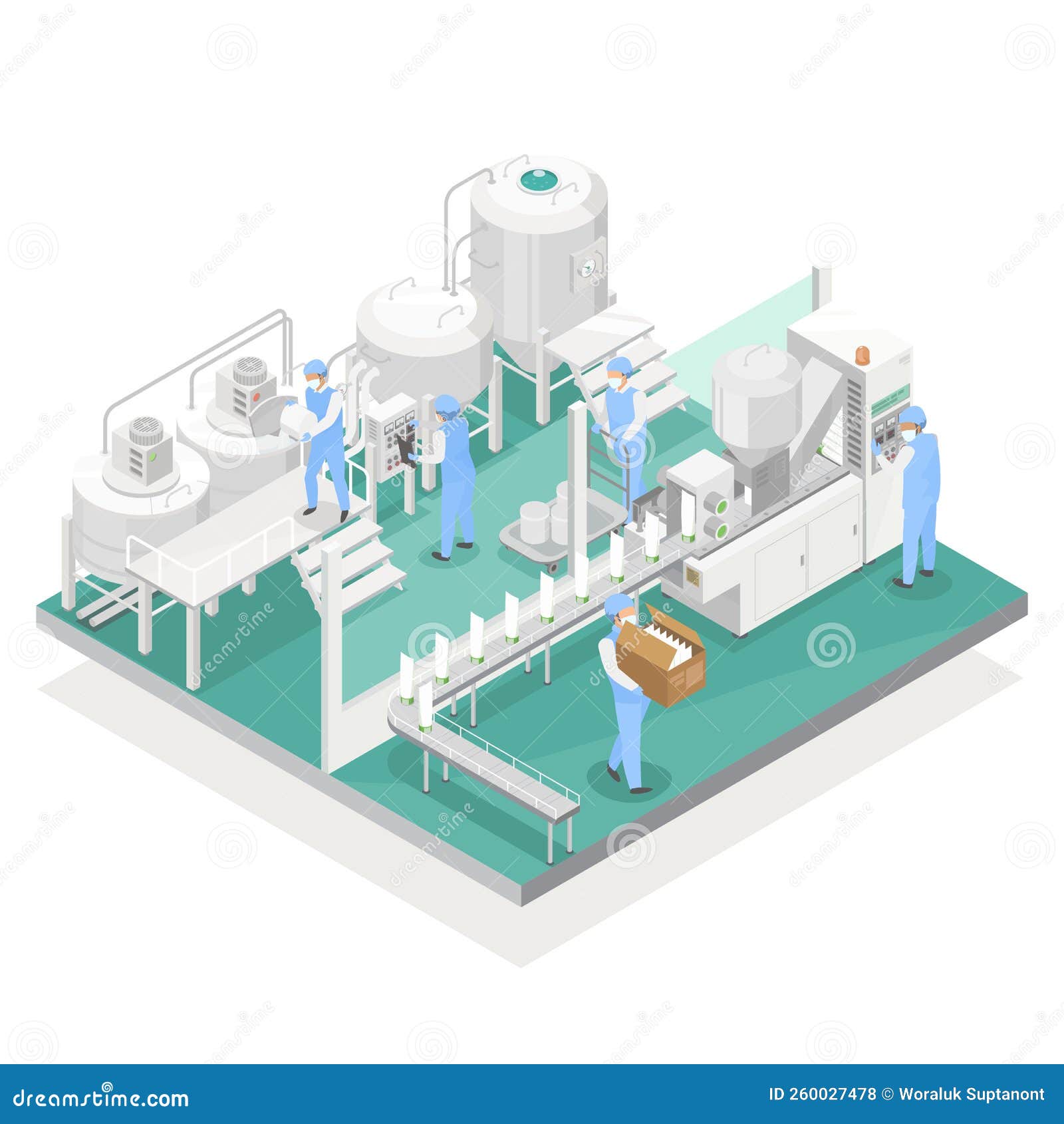 Cosmetic Factory Process Lasyout Isometric Stock Vector - Illustration ...