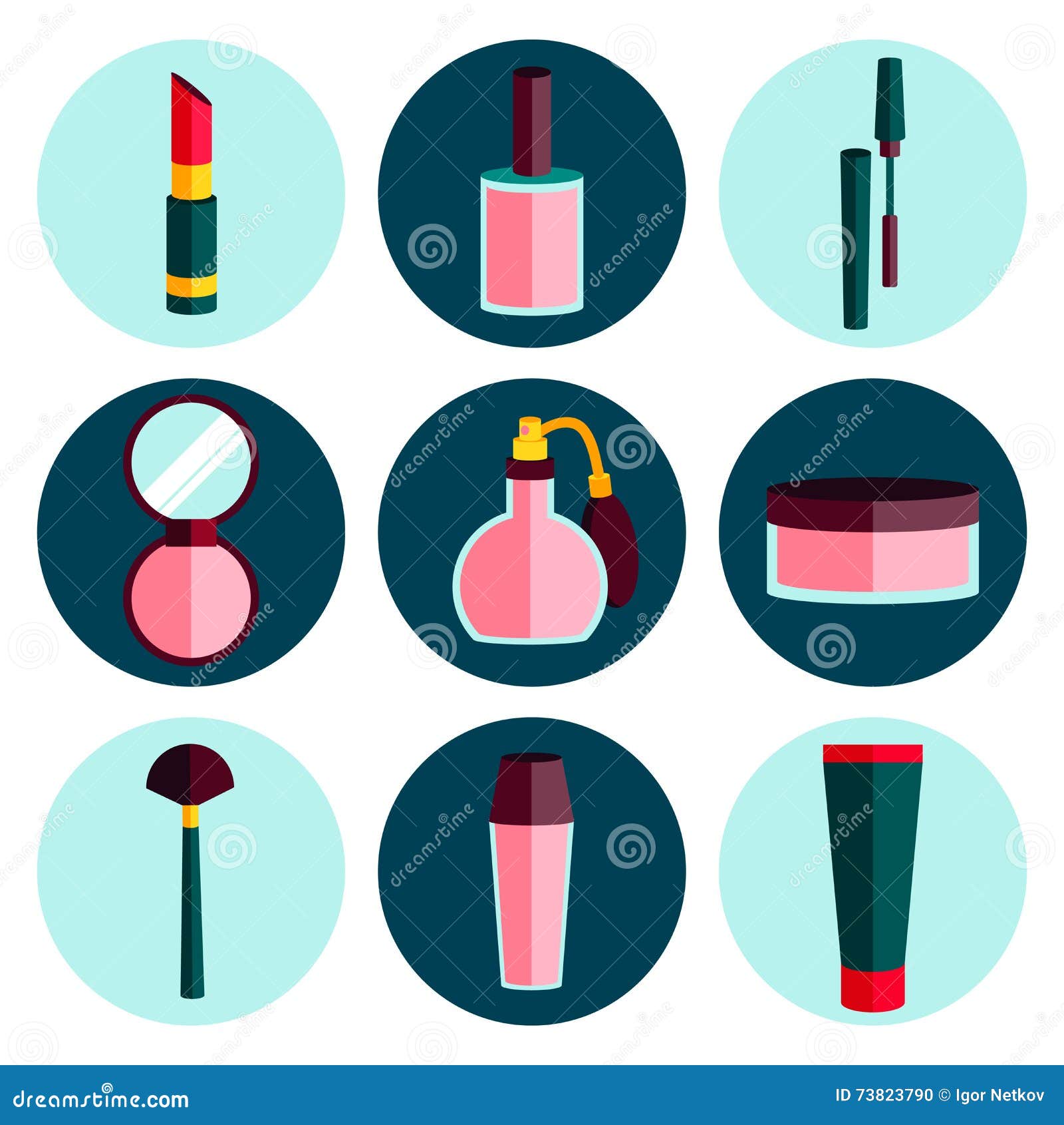 Cosmetic flat icon set stock vector. Illustration of black - 73823790