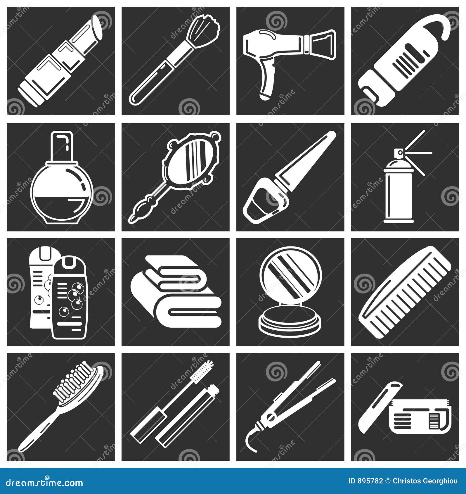 Cosmetic icons stock vector. Illustration of mirror, icon - 895782