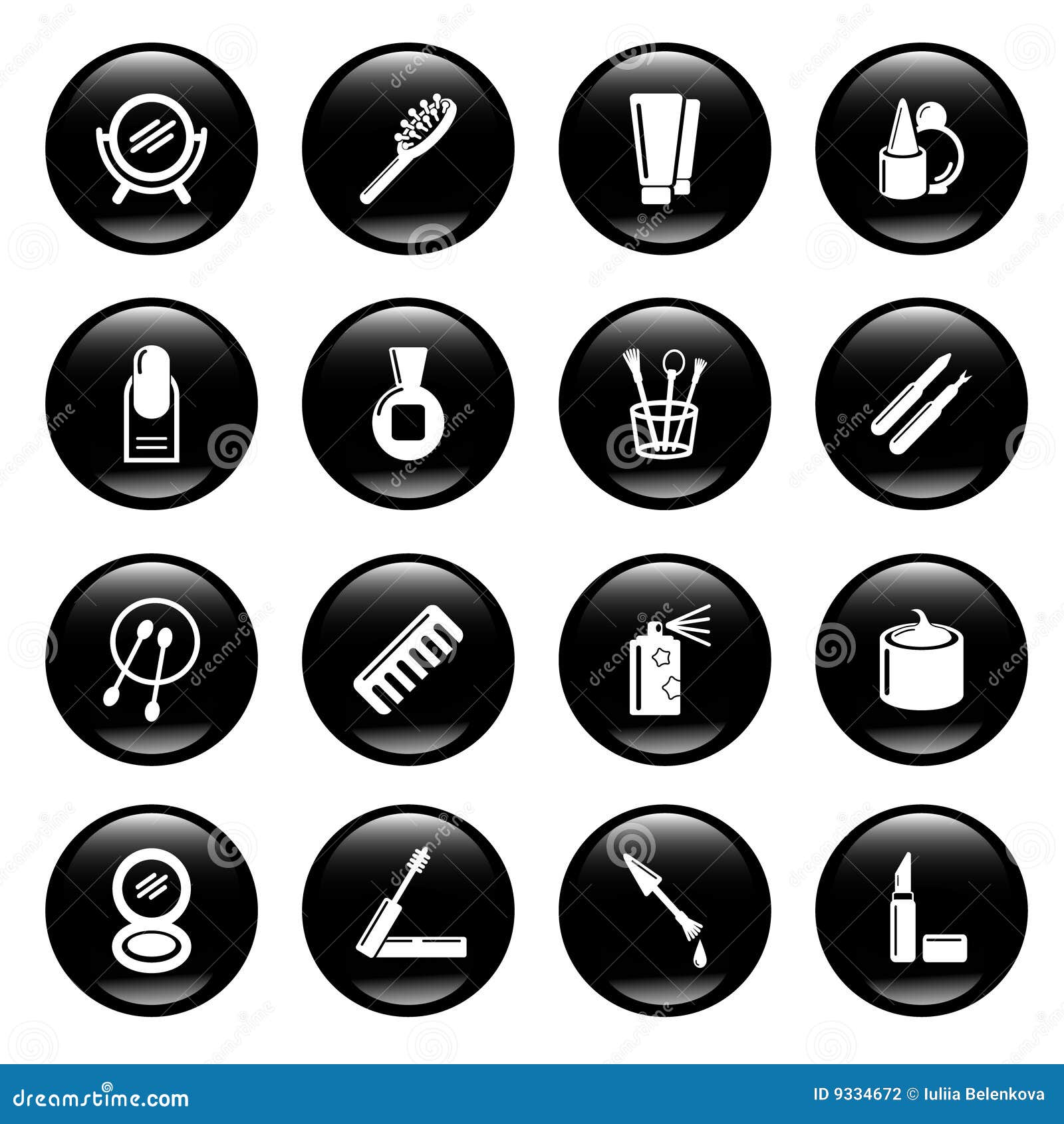 Cosmetic icons stock vector. Illustration of barbers, brush - 9334672