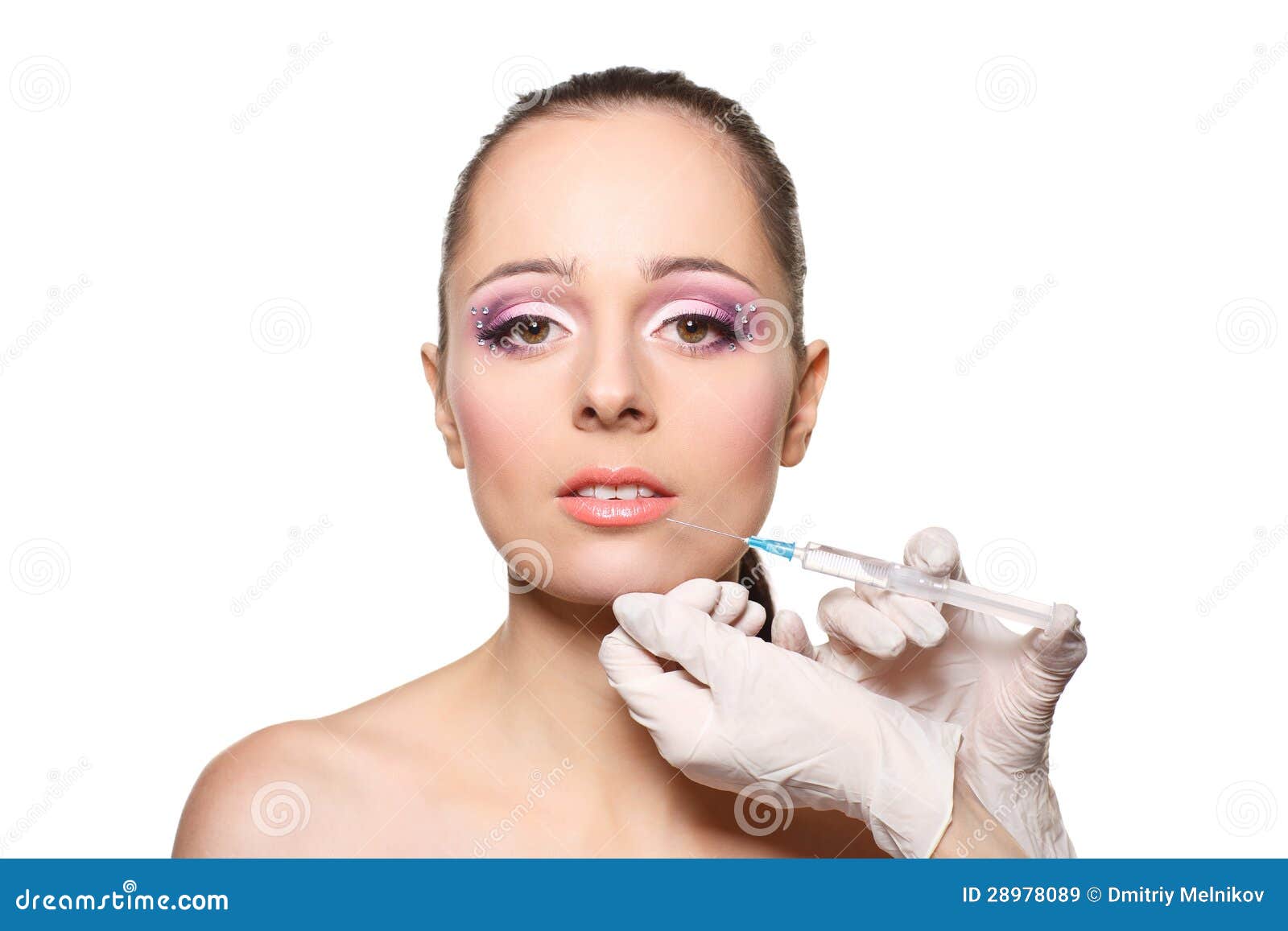 Cosmetic Injection To Female Face. Stock Image - Image of esthetician ...