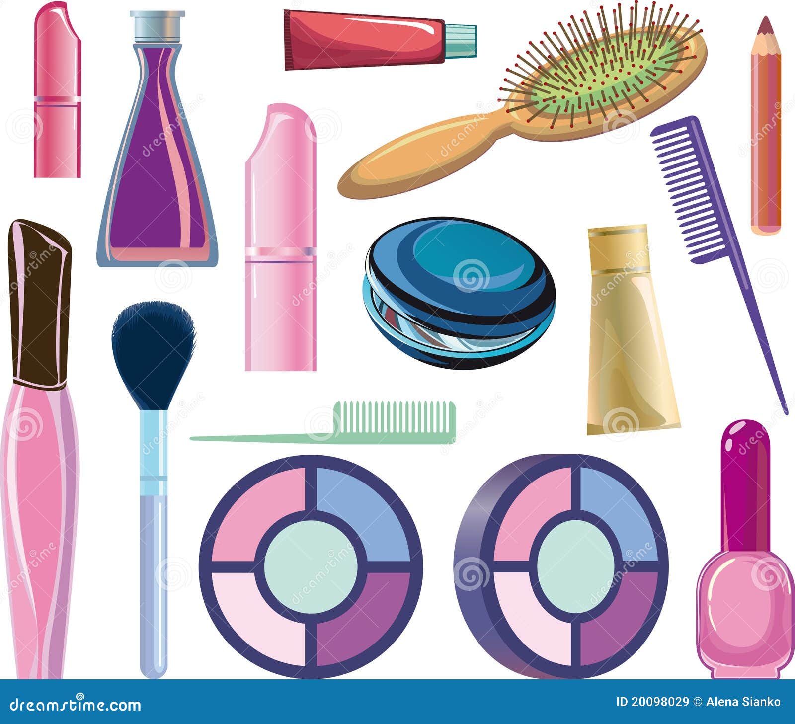 Cosmetic items stock vector. Illustration of feminine - 20098029