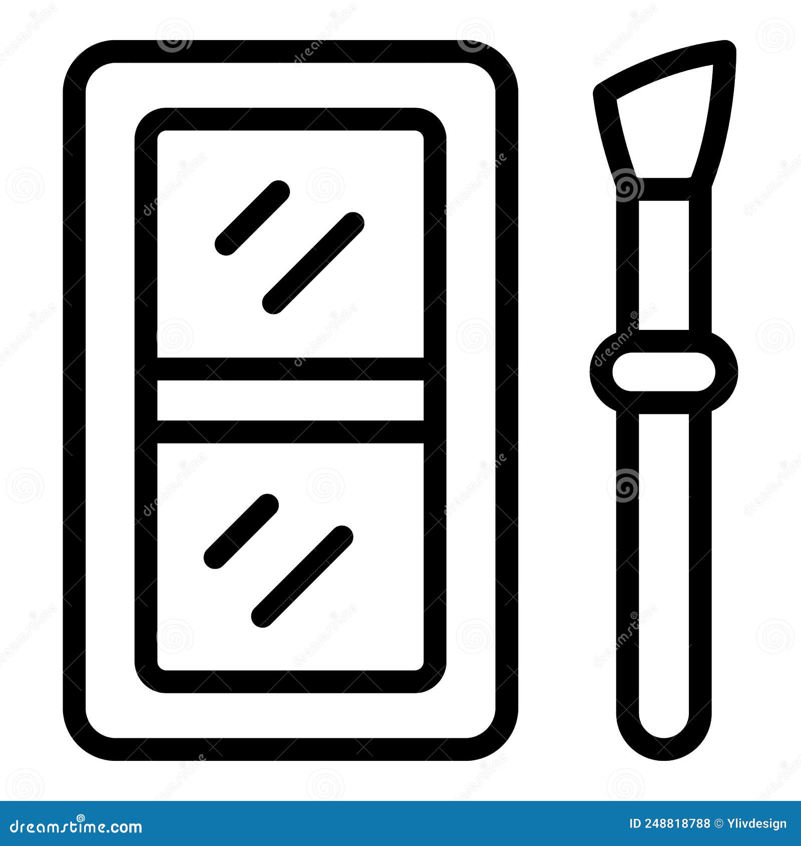 Cosmetic Kit Icon Outline Vector. Makeup Brush Stock Vector ...