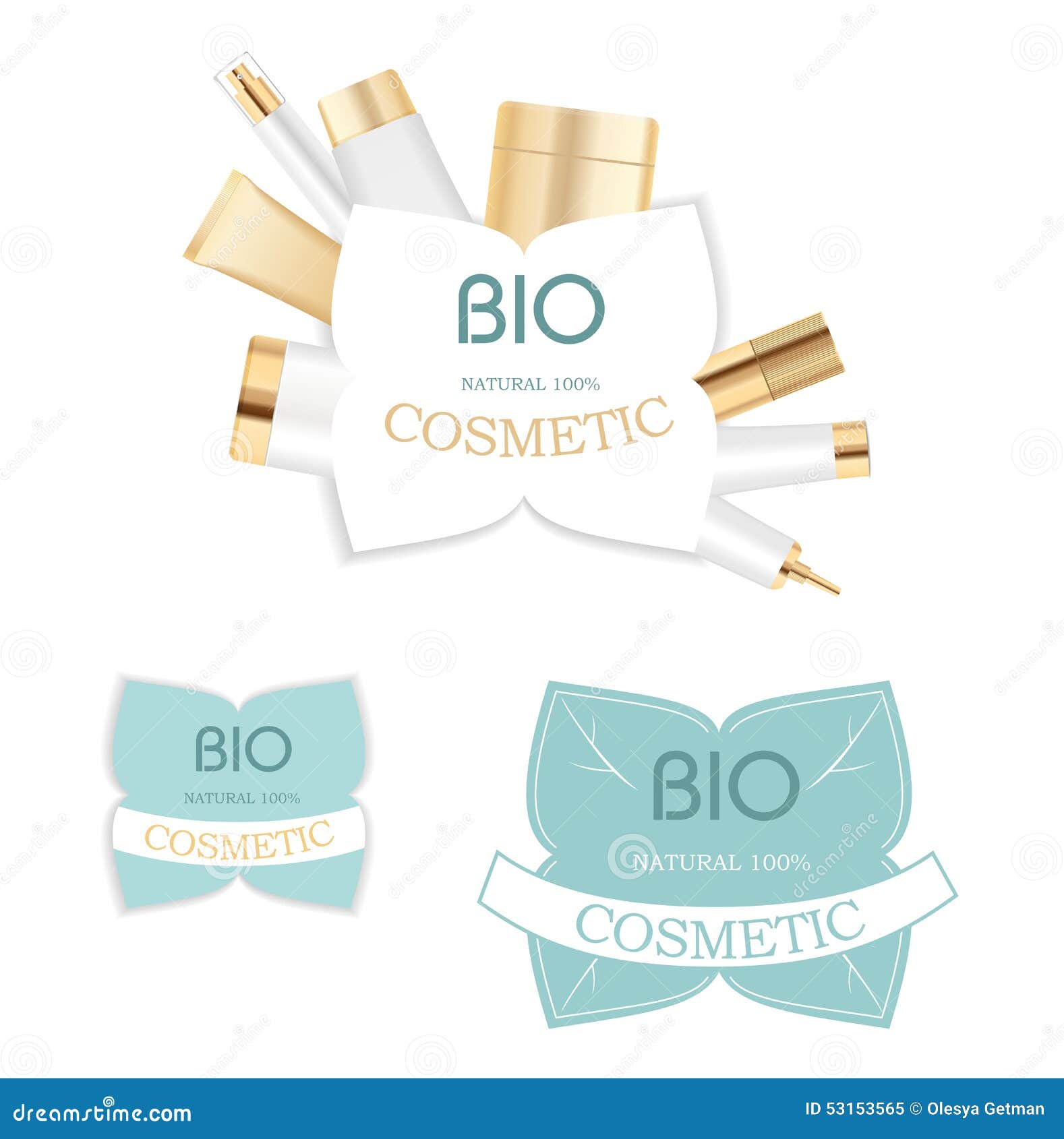 Cosmetic Labels Packages. Blank Containers For Cream Beauty Makeup Box ...