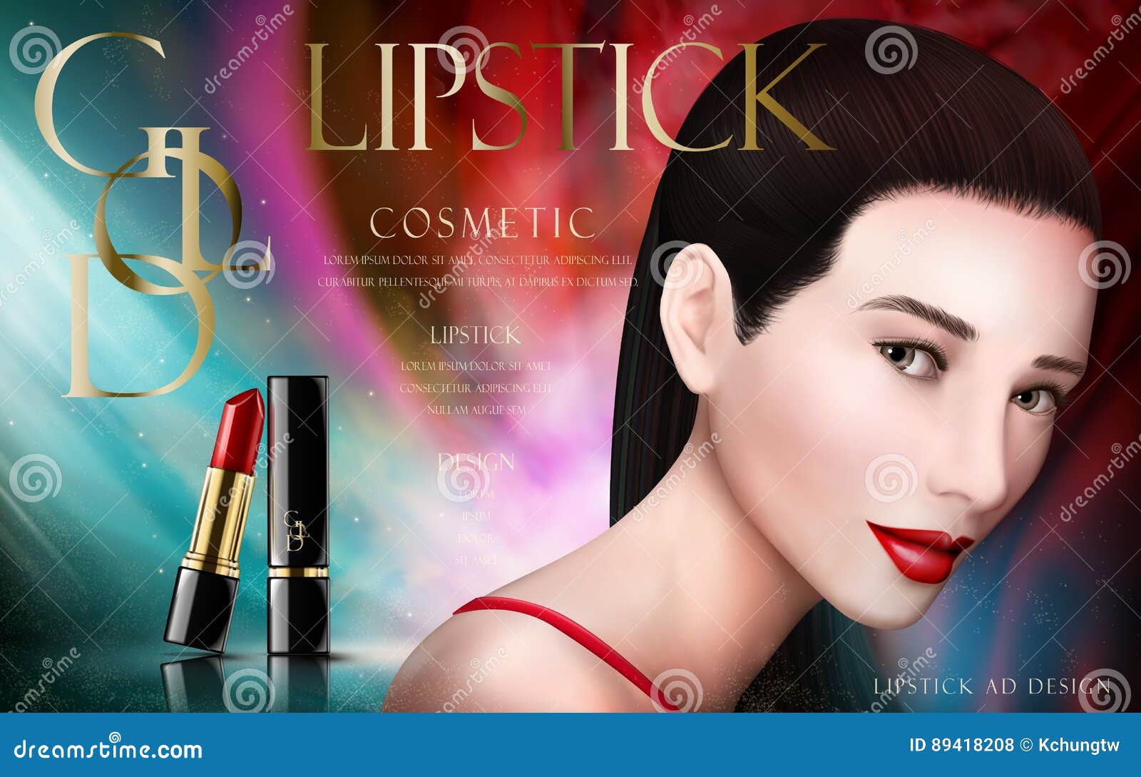 Cosmetic lipstick ad stock vector. Illustration of smart - 89418208