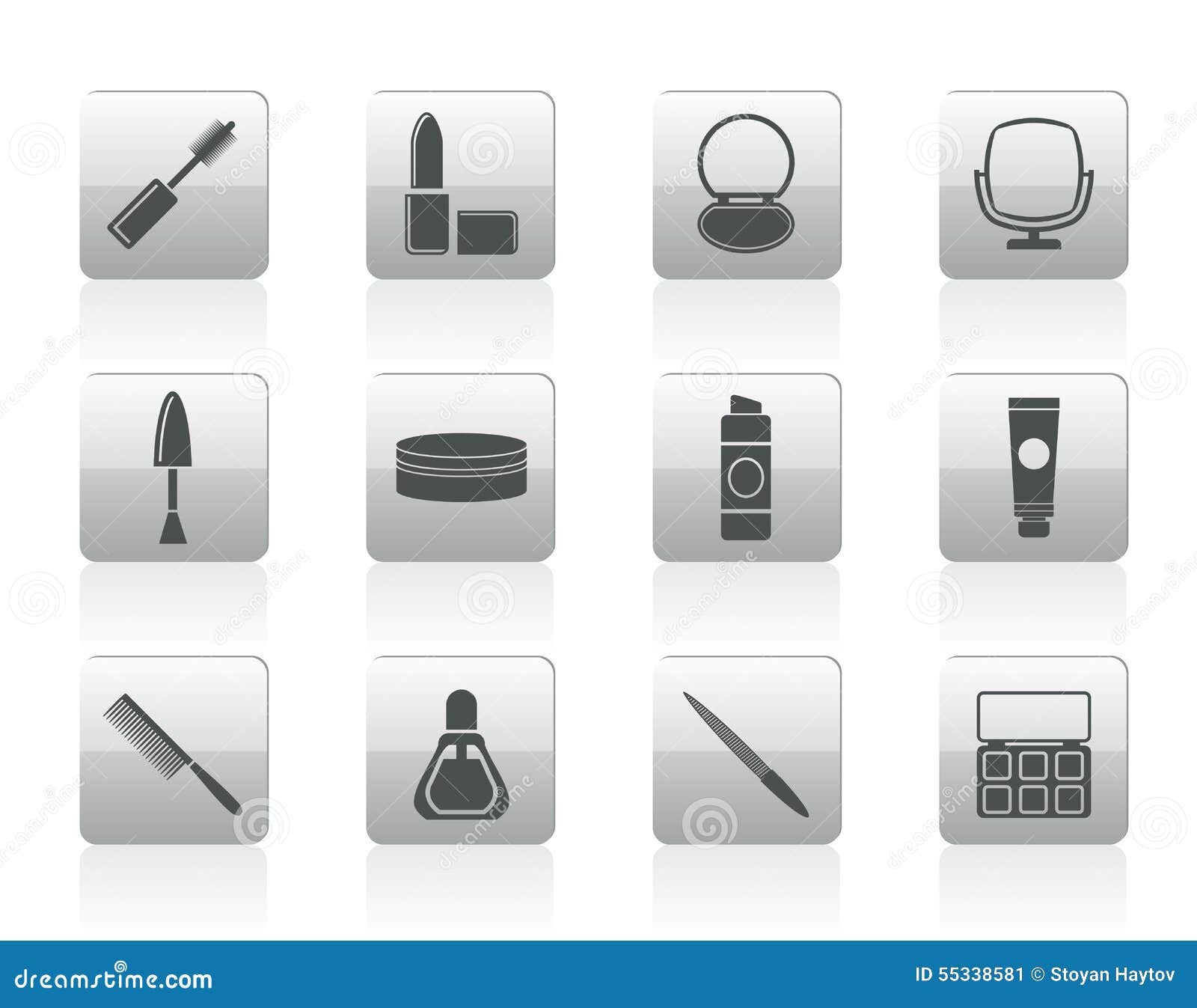 Cosmetic and make up icons stock vector. Illustration of button - 55338581