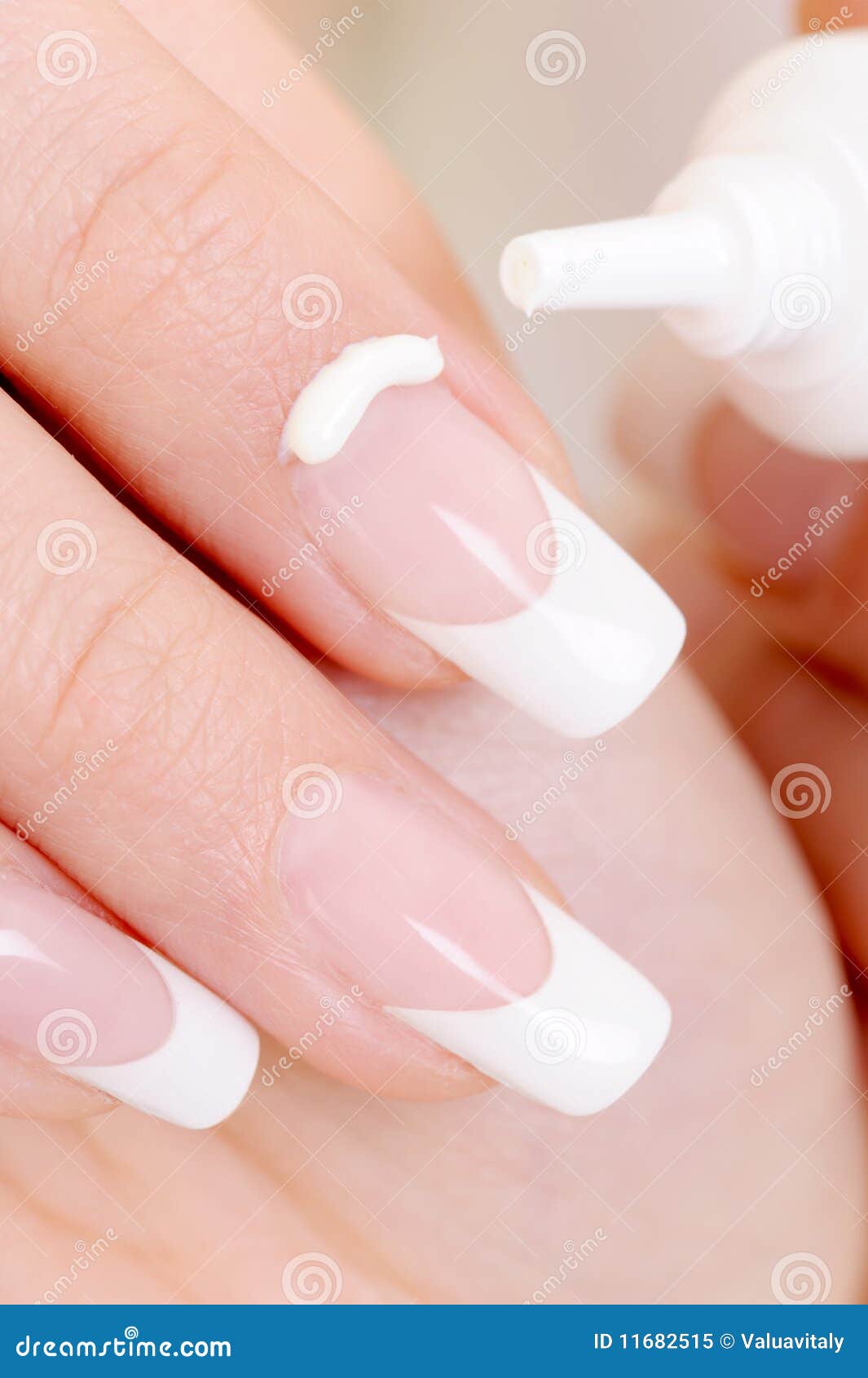 Cosmetic Moisturizing Cream on Female Fingernail Stock Image - Image of ...