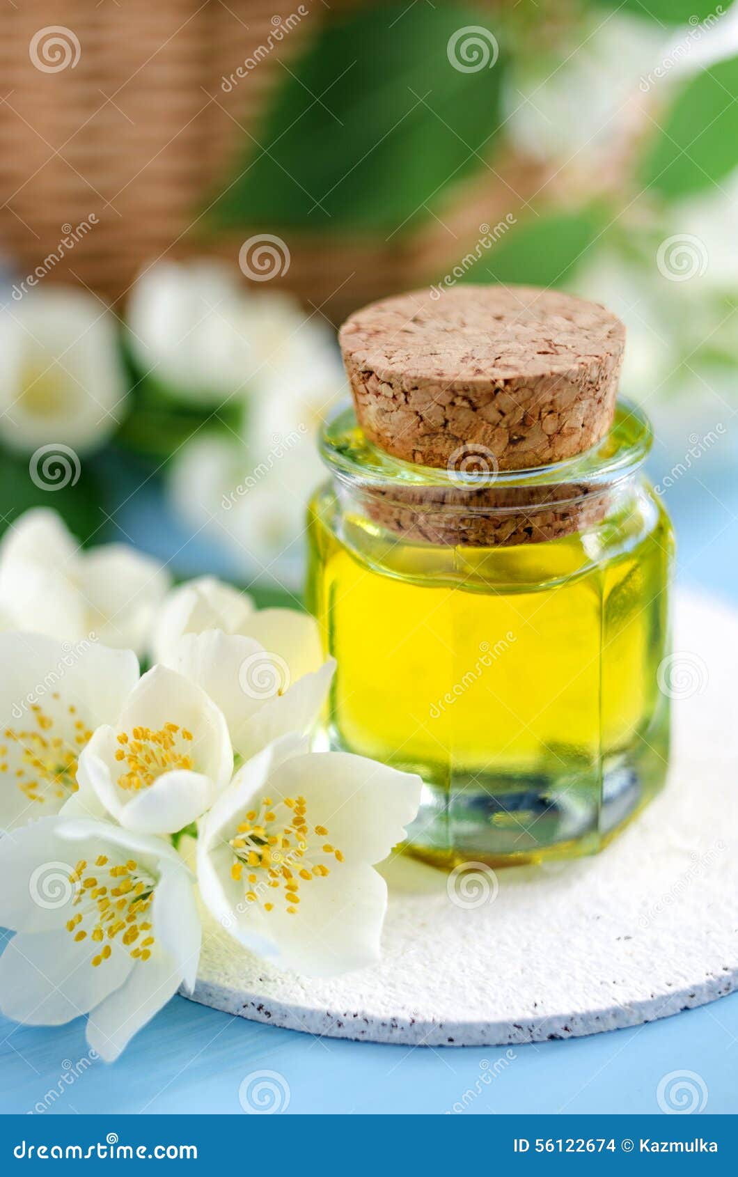 Cosmetic Oil (perfume) with Jasmine Essence Stock Photo - Image of ...