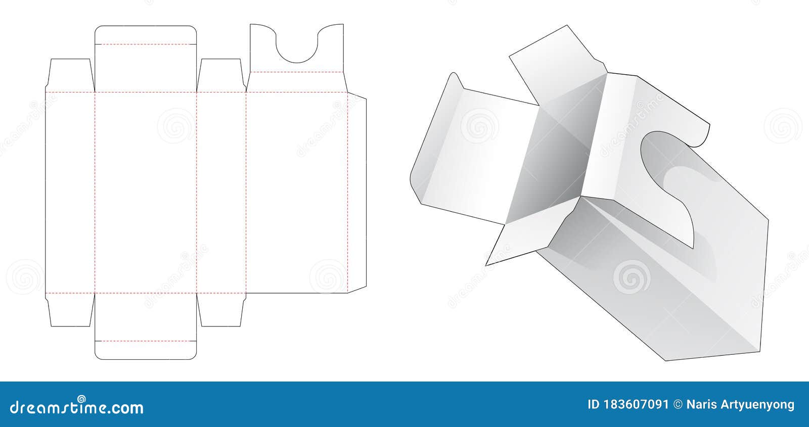 Cosmetic Packaging with Insert Supporter Die Cut Template Stock Vector ...