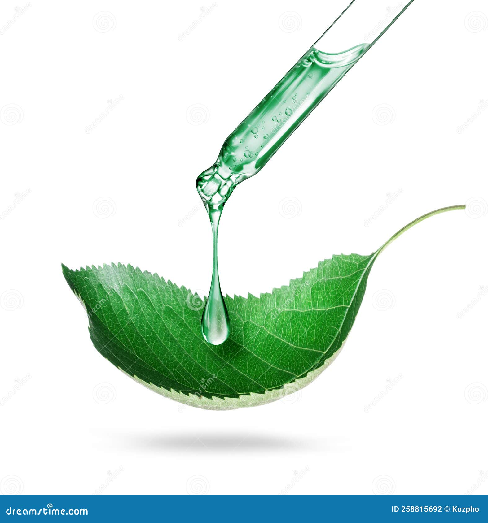Cosmetic Pipette with Green Leaf Close-up Stock Photo - Image of aroma ...