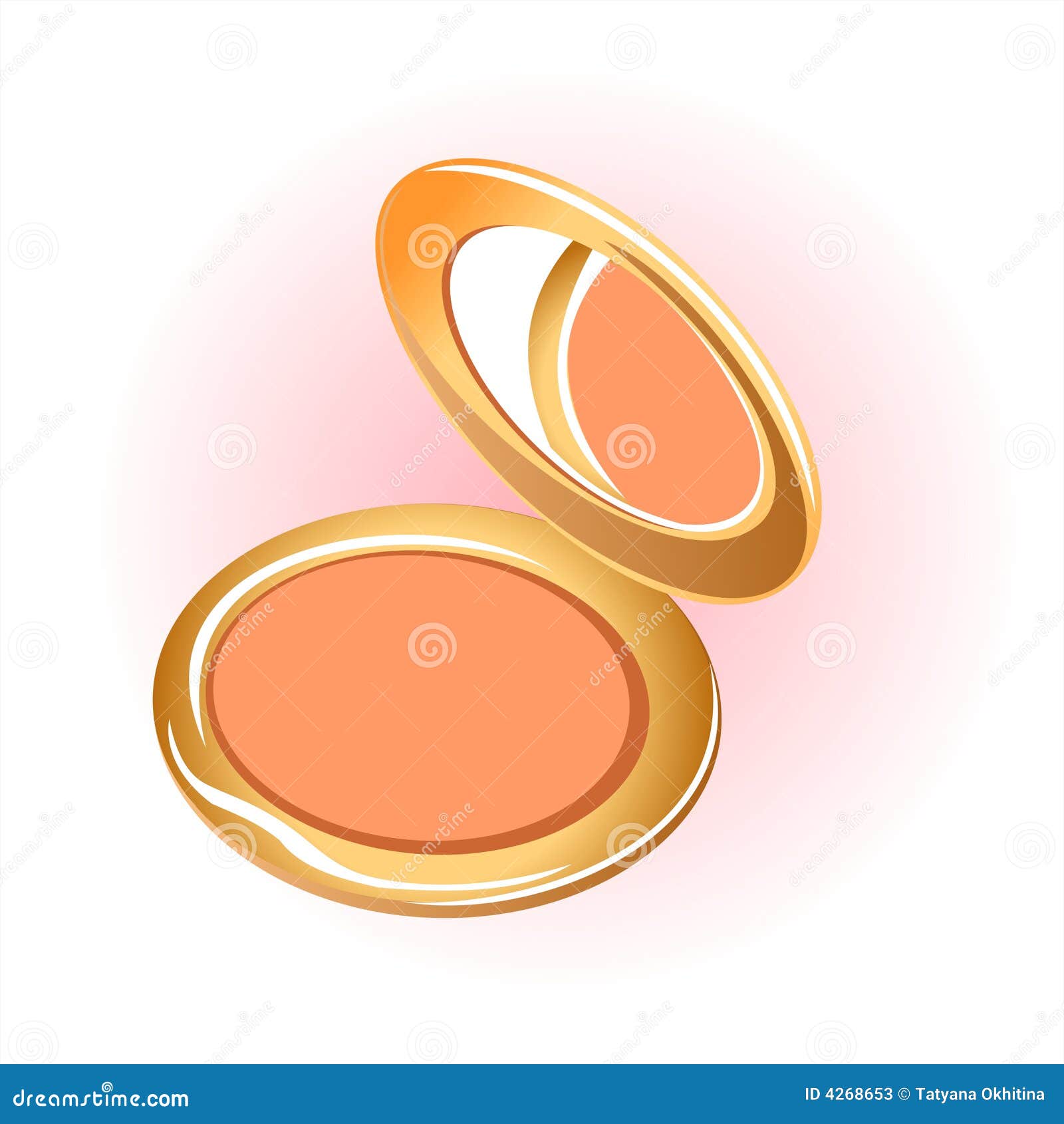 Cosmetic Powder Compact With Puff Cartoon Vector | CartoonDealer.com ...