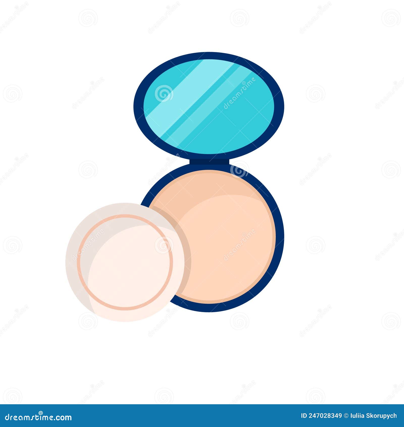 Cosmetic Powder Compact With Puff Cartoon Vector | CartoonDealer.com ...