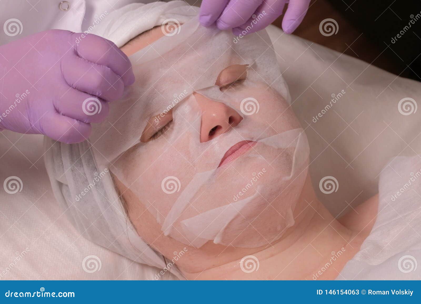 Cosmetic Procedure Mask For The Face Woman With Eyes Closed