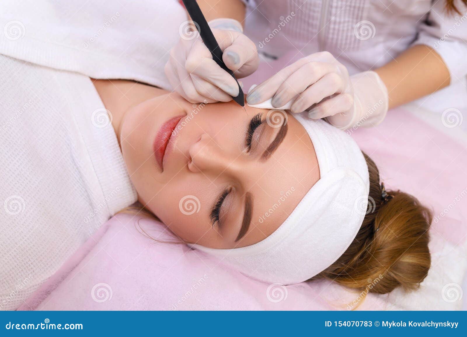 Radiofrequency Coagulation of Vessels on the Face. Stock Image - Image ...