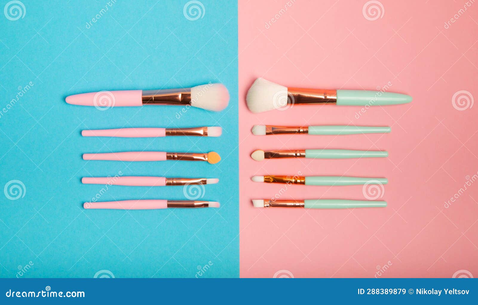Cosmetic Product for Makeup. Makeup Brushes on Background Stock ...