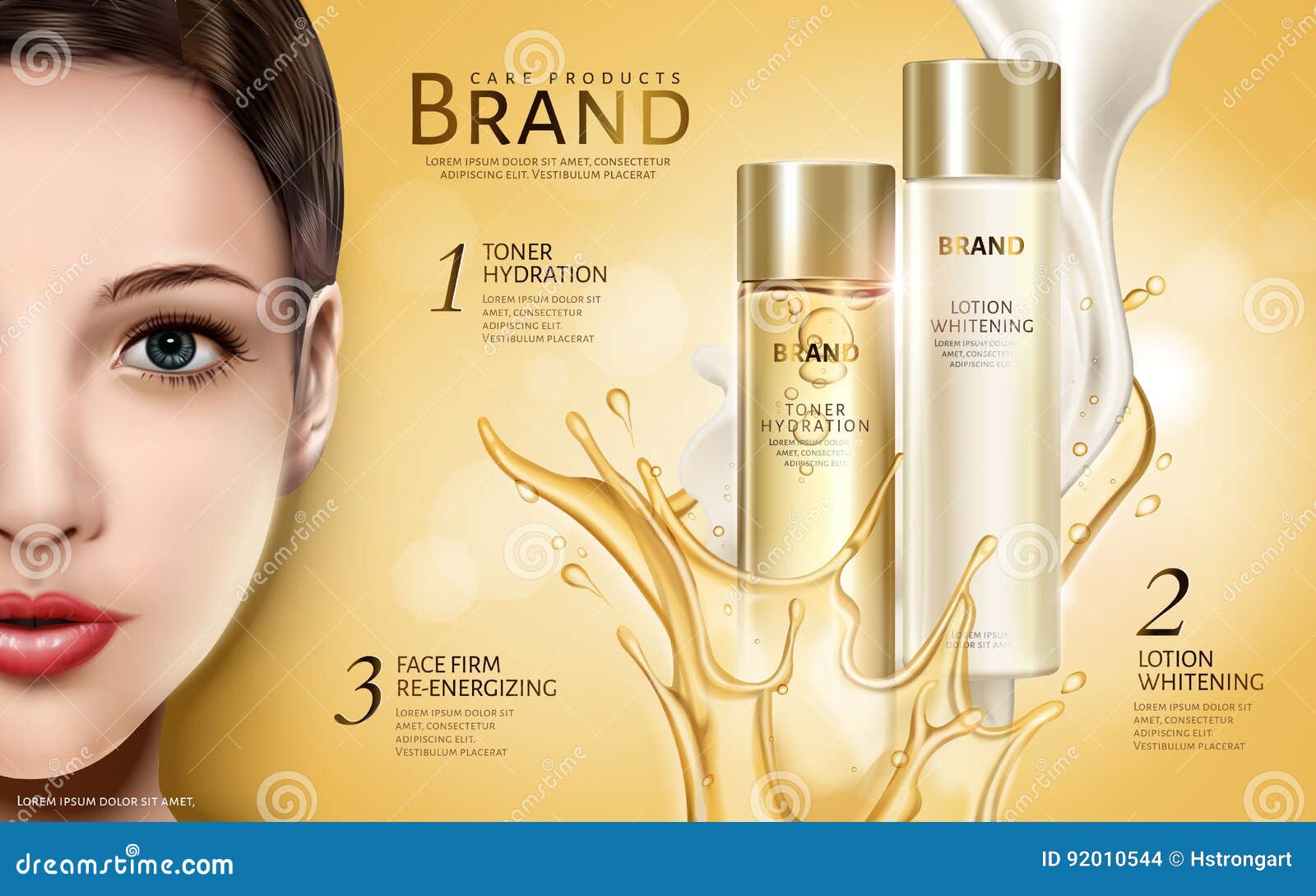 Cosmetic products ad stock vector. Illustration of commercial - 92010544