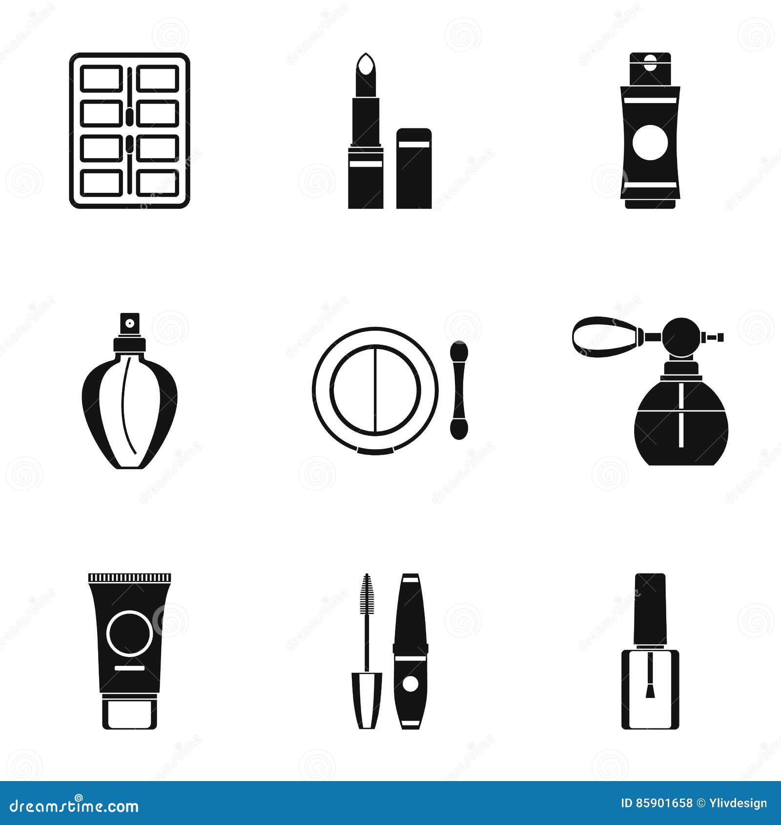 Cosmetic Products Icons Set, Simple Style Stock Vector - Illustration ...