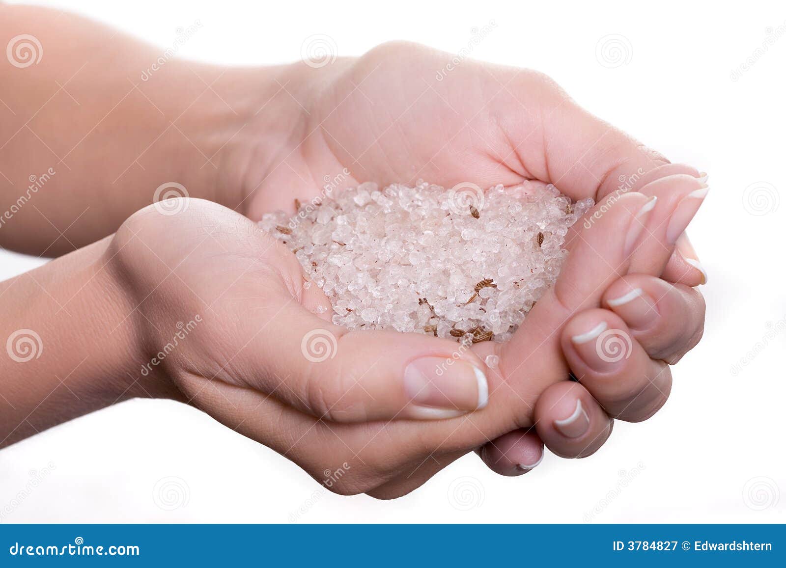 Cosmetic salt in hands stock image. Image of clean, salts - 3784827