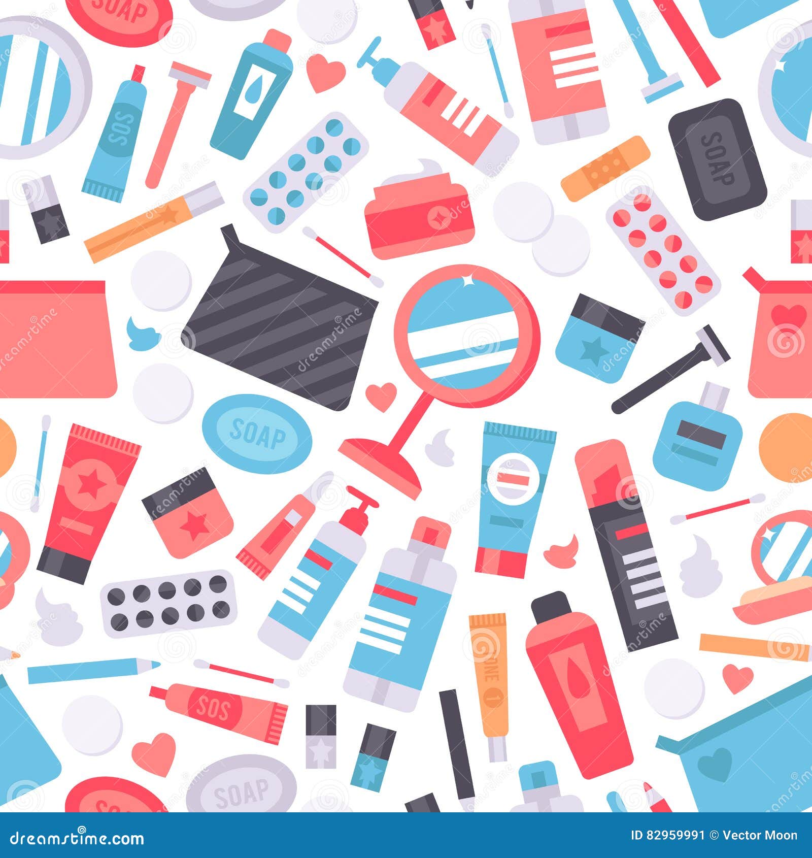 Cosmetic Seamless Pattern Cosmetology Art Stock Vector Illustration Of Pencil Element 82959991