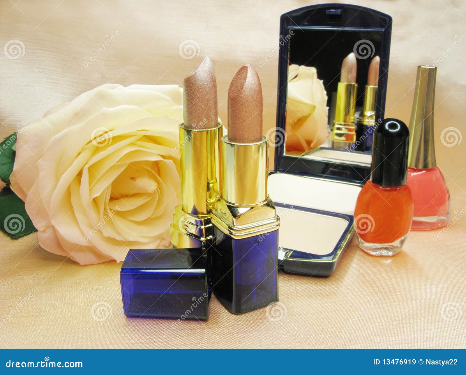 Cosmetic set for makeup stock image. Image of collection - 13476919