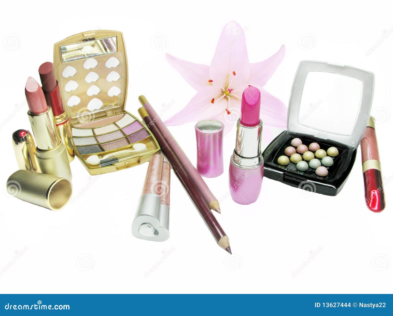 Cosmetic set for makeup stock photo. Image of flora, brown - 13627444