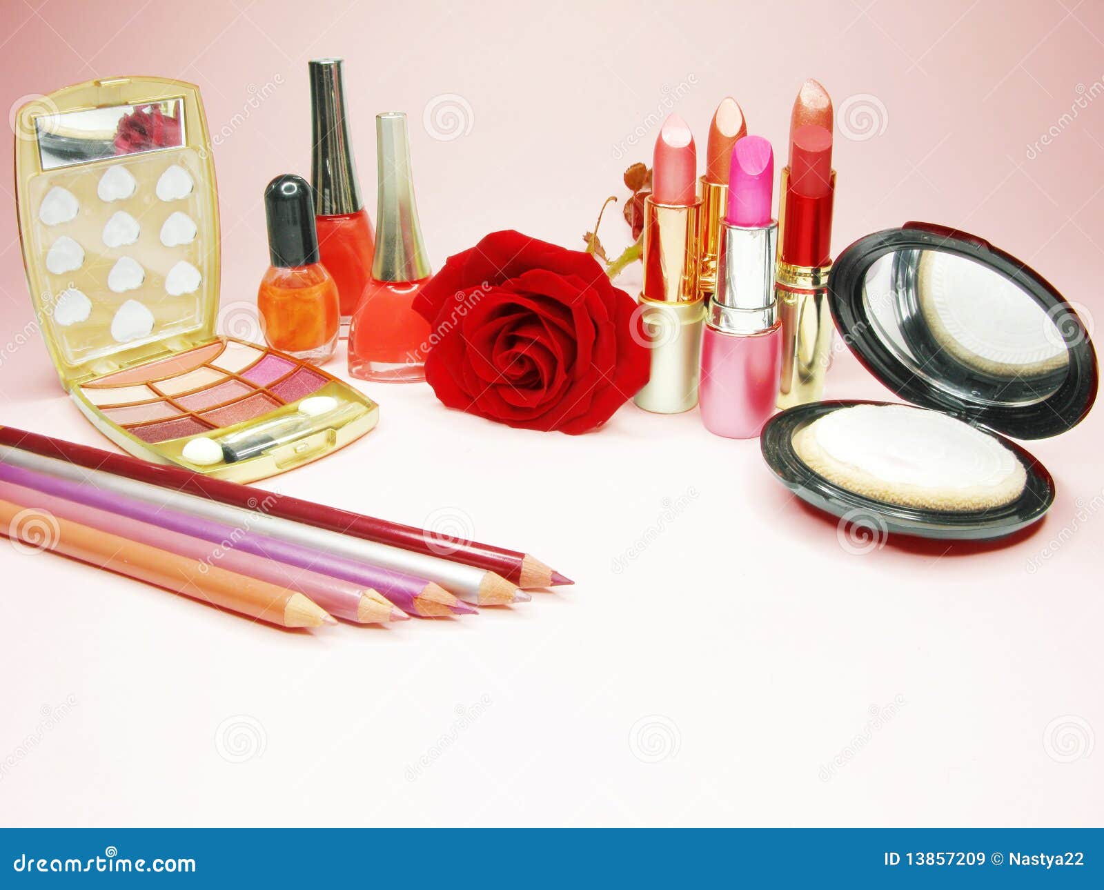 Cosmetic set for makeup stock image. Image of beautiful - 13857209