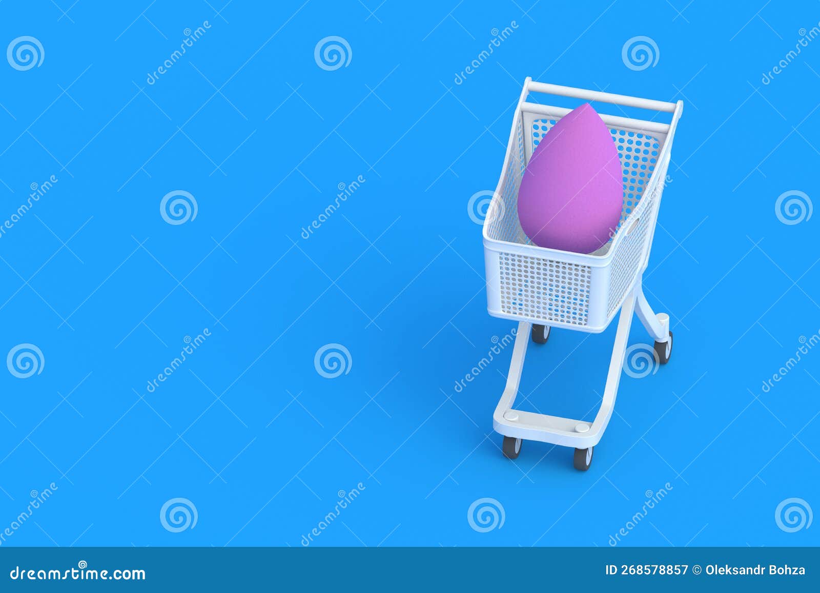 Cosmetic Sponge in Market Cart. Copy Space Stock Illustration ...