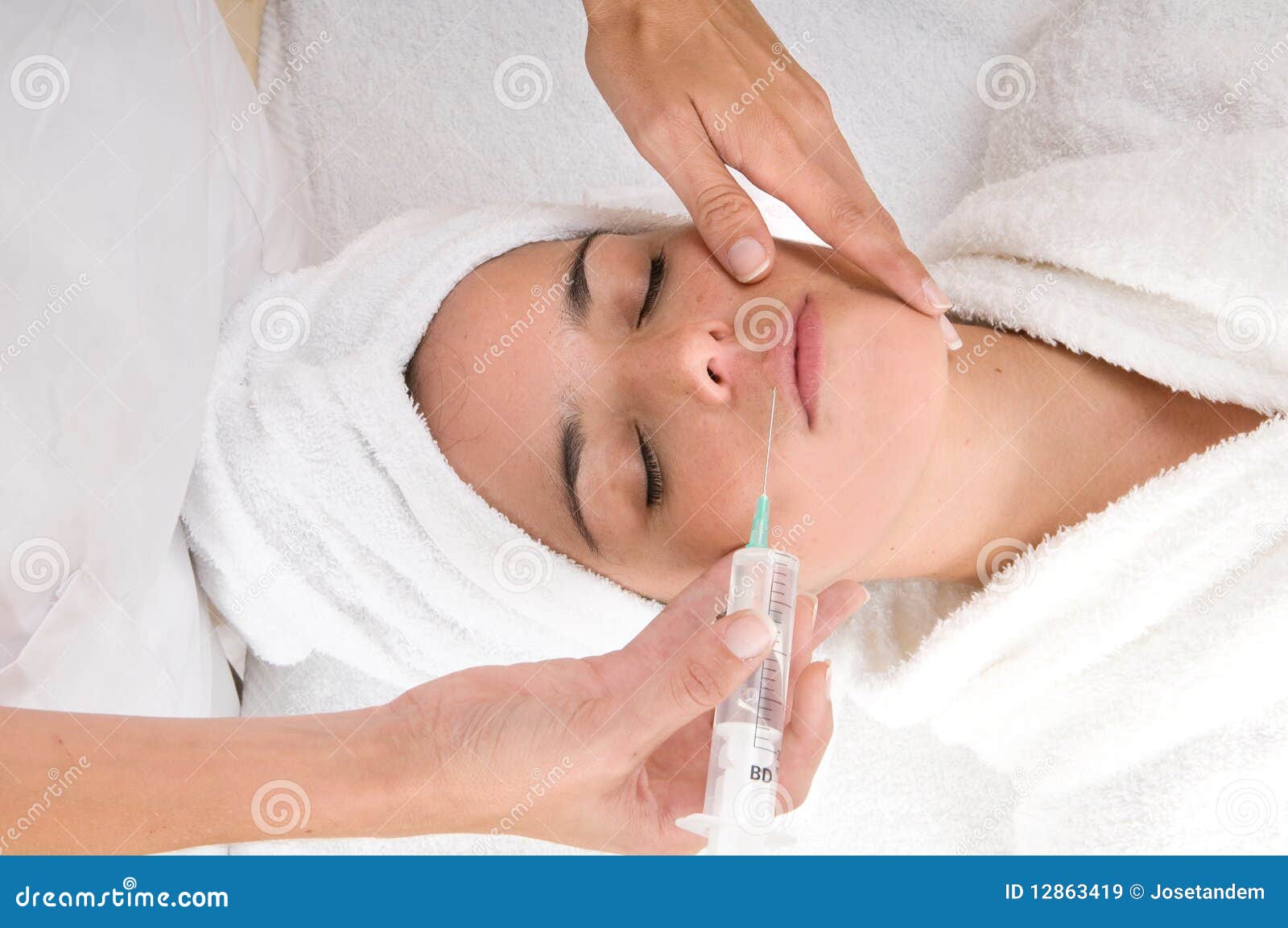 Cosmetic Treatment with Botox Injection Stock Image - Image of hand ...